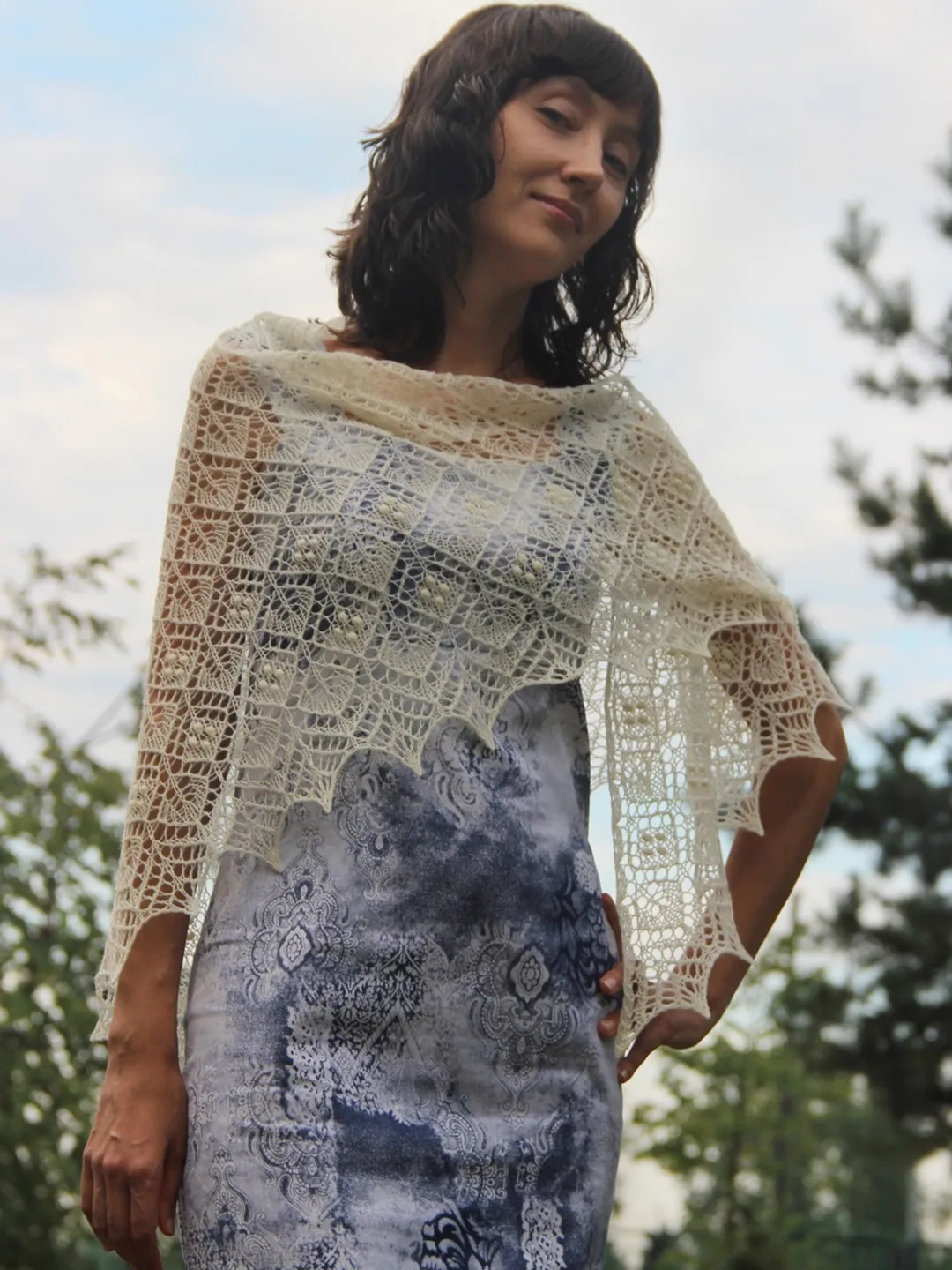 Free Quiet Evening Shawl Knitting Pattern