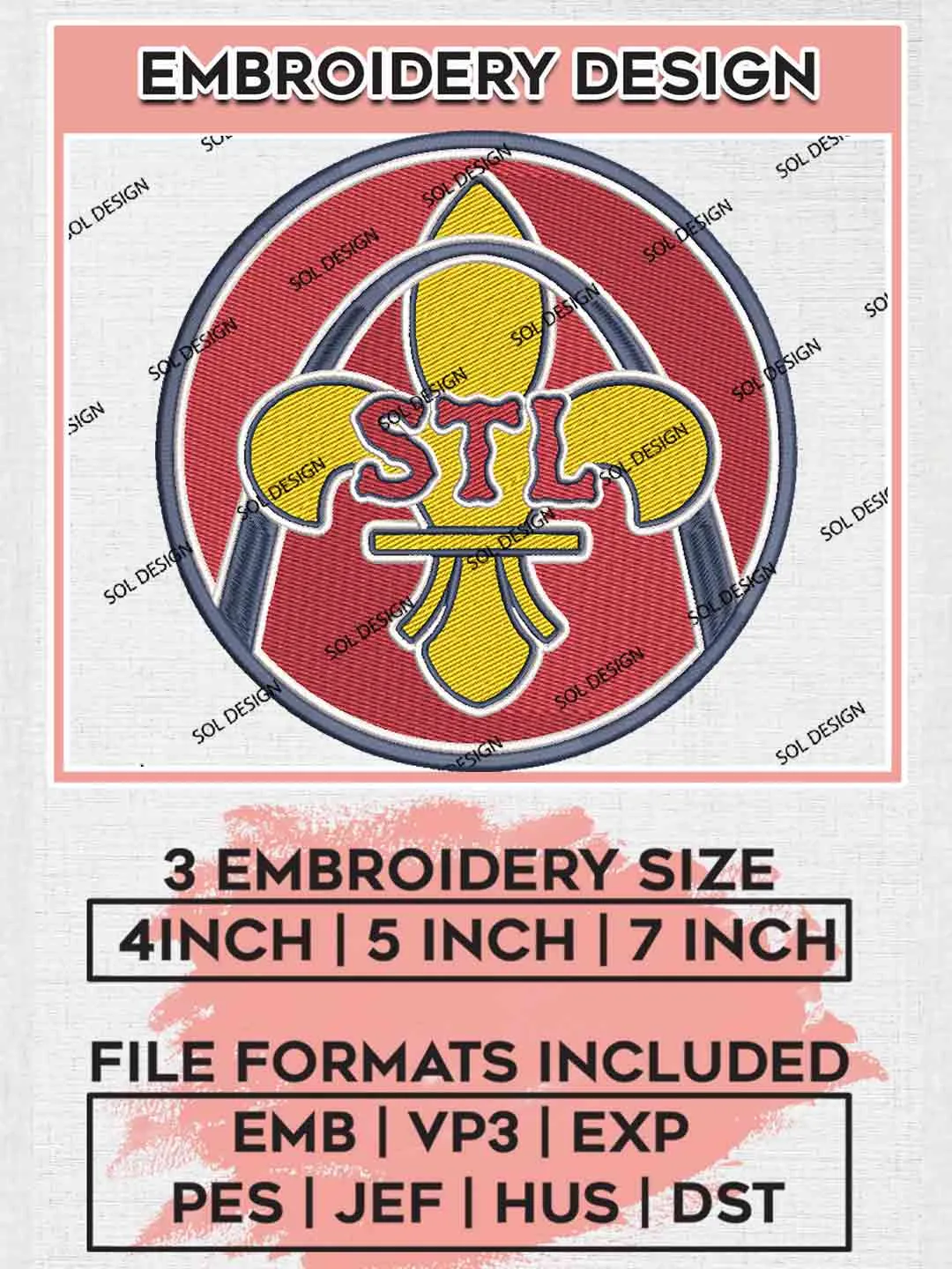 MLB St Louis Cardinals Round Logo Embroidery Files, MLB St Louis ...