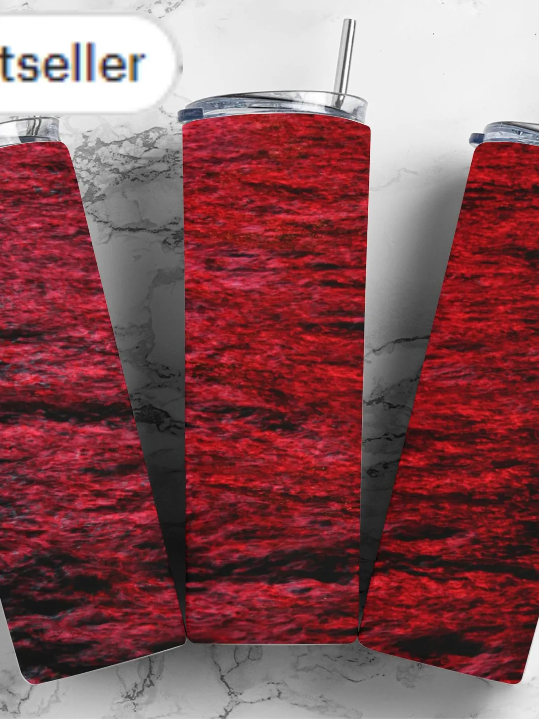Red Watercolor Sea Wave Tumbler Wrap: Abstract Sublimation Design ...