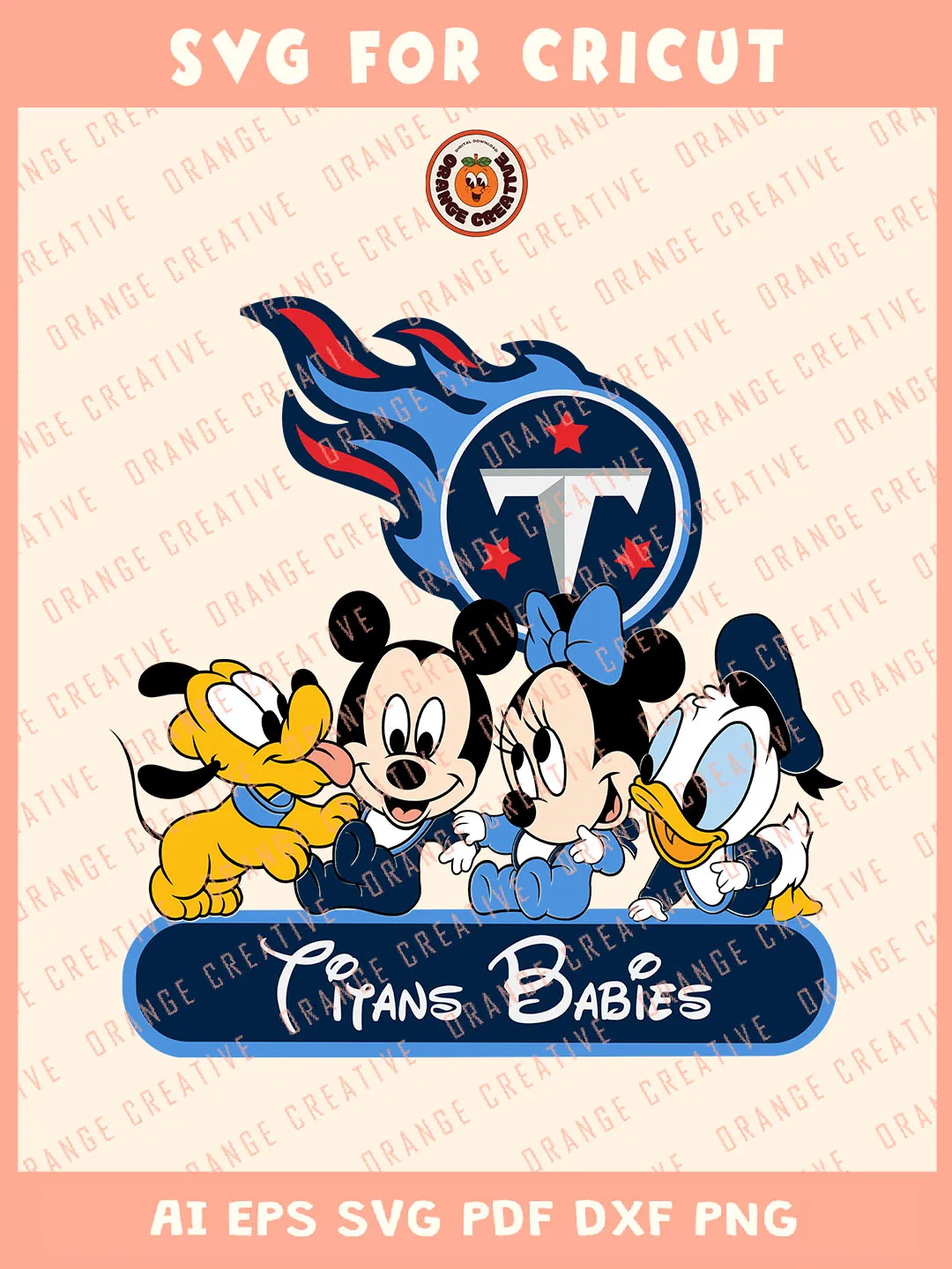 NFL Titans Babies x Disney Characters Logo Svg Files, Mickey and ...