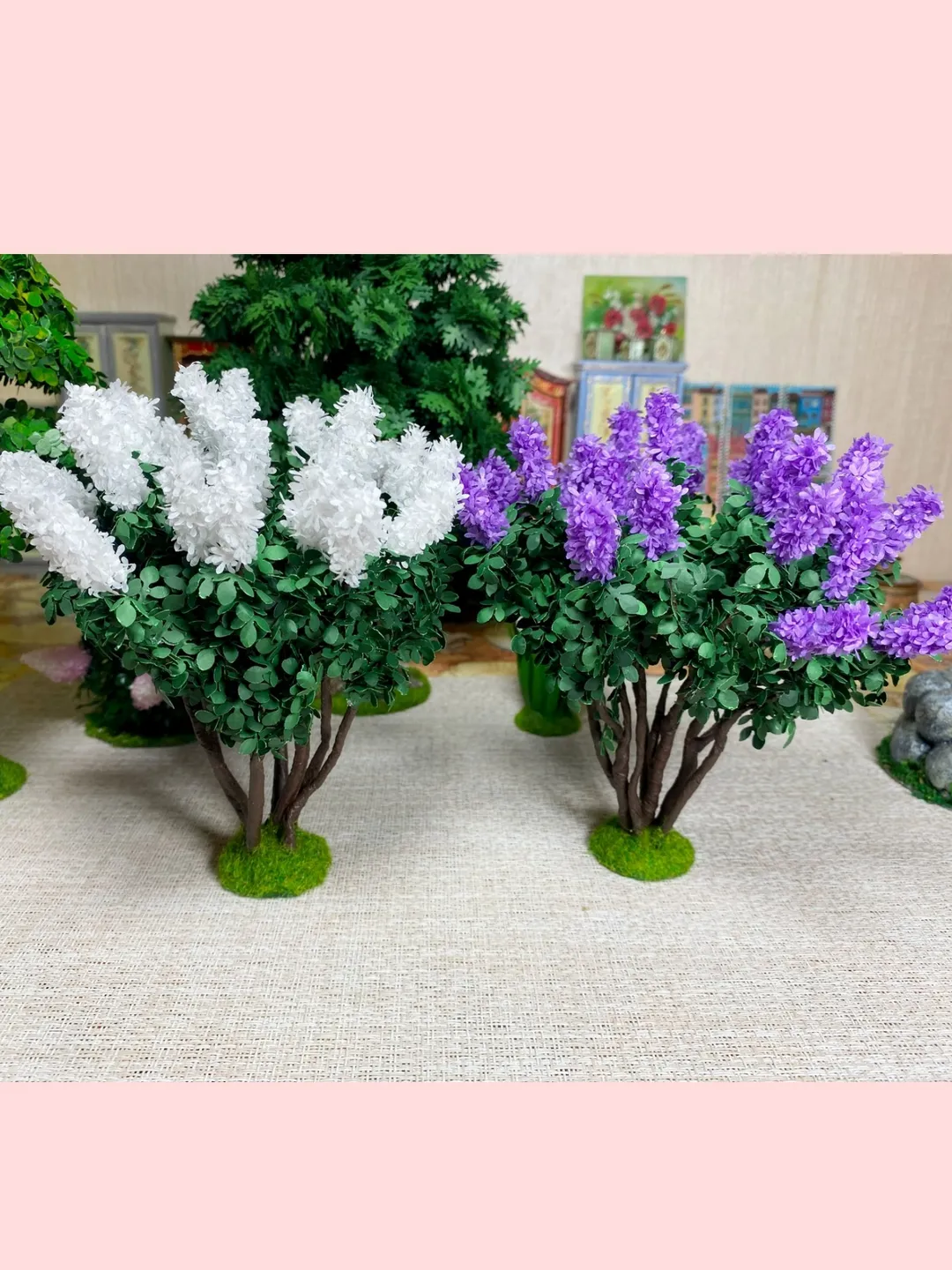 Lilac for the doll garden.Dollhouse miniature.1:12 scale.