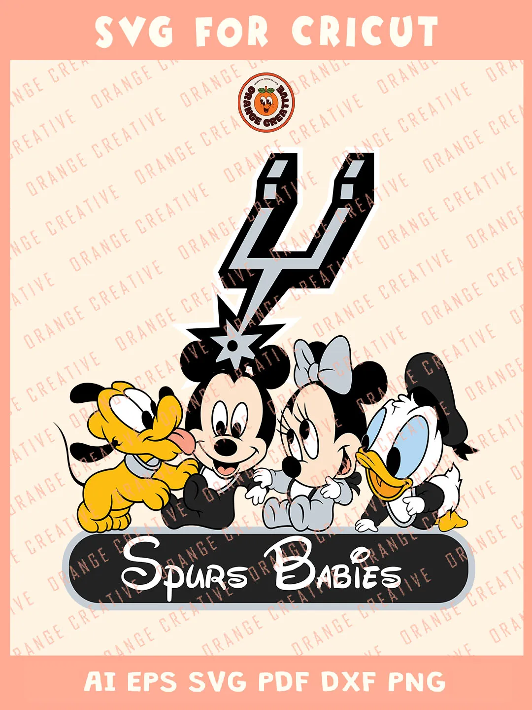 NBA Spurs Babies Svg Files, NBA Team x Mickey Svg Designs, NBA San ...
