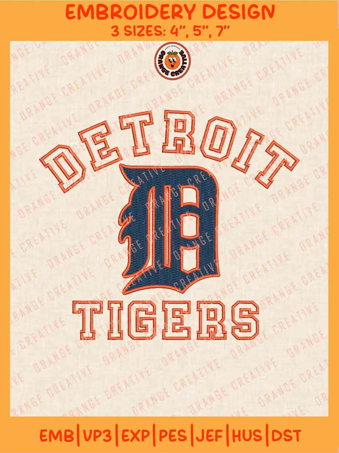 MLB Detroit Tigers Team Name Logo Embroidery Files, MLB Tigers Team ...
