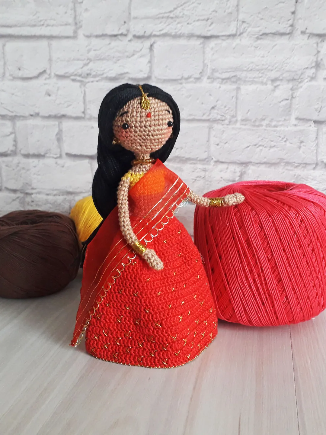 Pattern Crochet Indian Doll, Pattern Little India, pattern indian doll