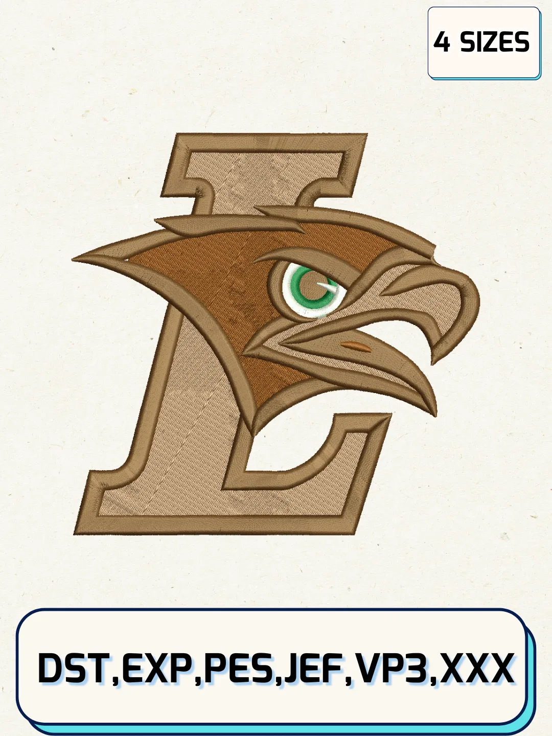 Lehigh Mountain Hawks Logos Embroidery Design Files, NCAA Logos ...