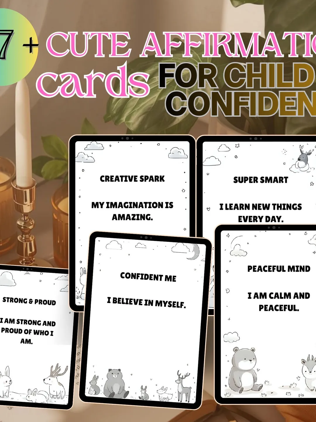 Affirmation Cards for Kids – Confidence Building Positivity Set for ...