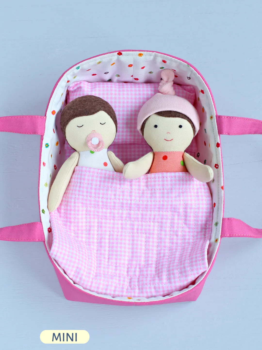 2 PDF Mini Baby Doll and Sleeping Basket Sewing Patterns Bundle