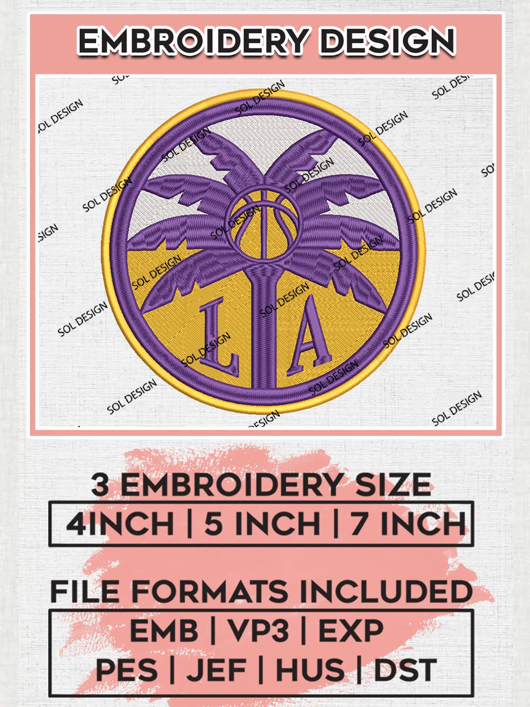 WNBA Los Angeles Sparks Embroidery Designs, WNBA Los Angeles Sparks ...
