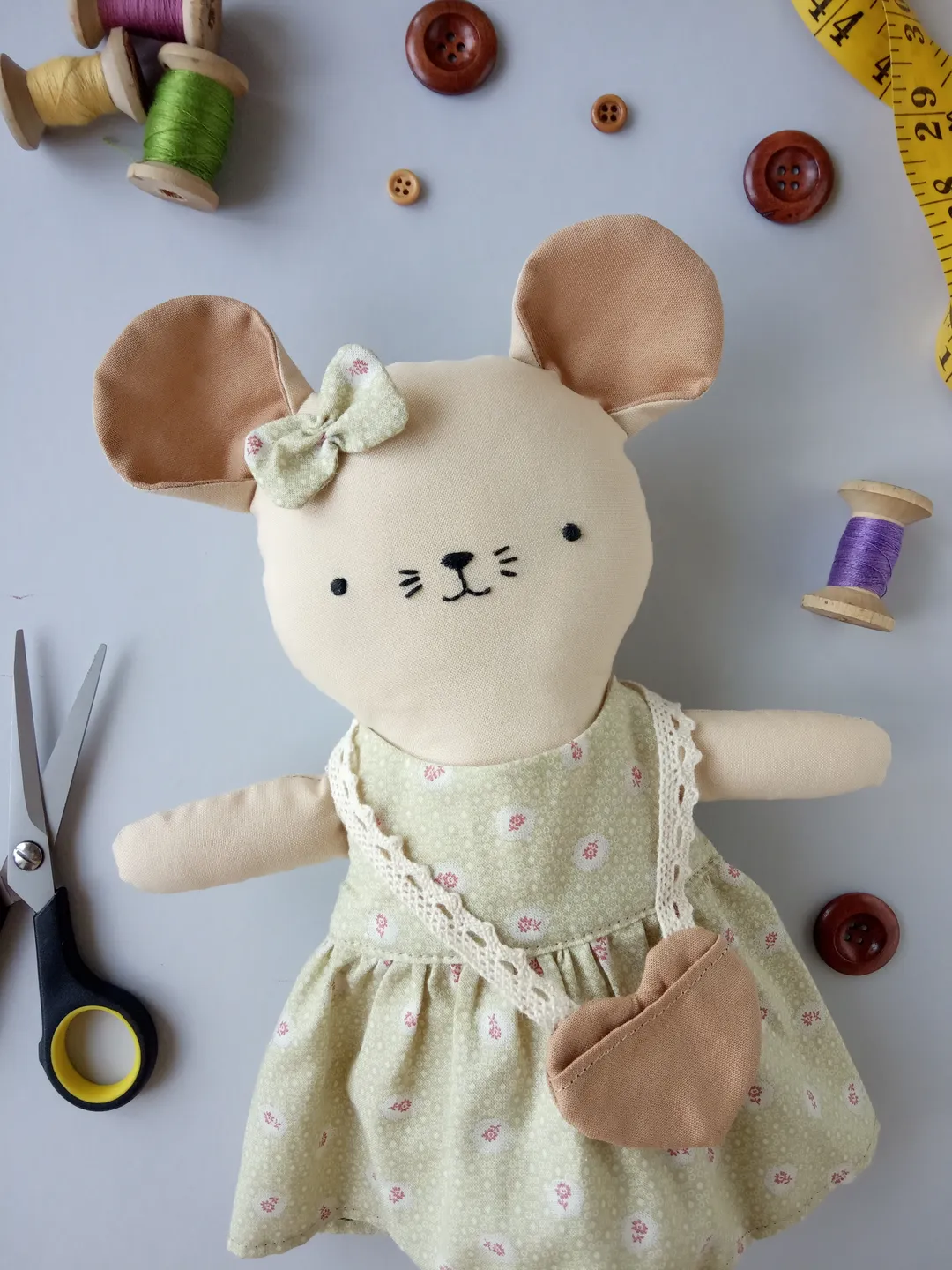 Mouse Doll Sewing Pattern PDF.
