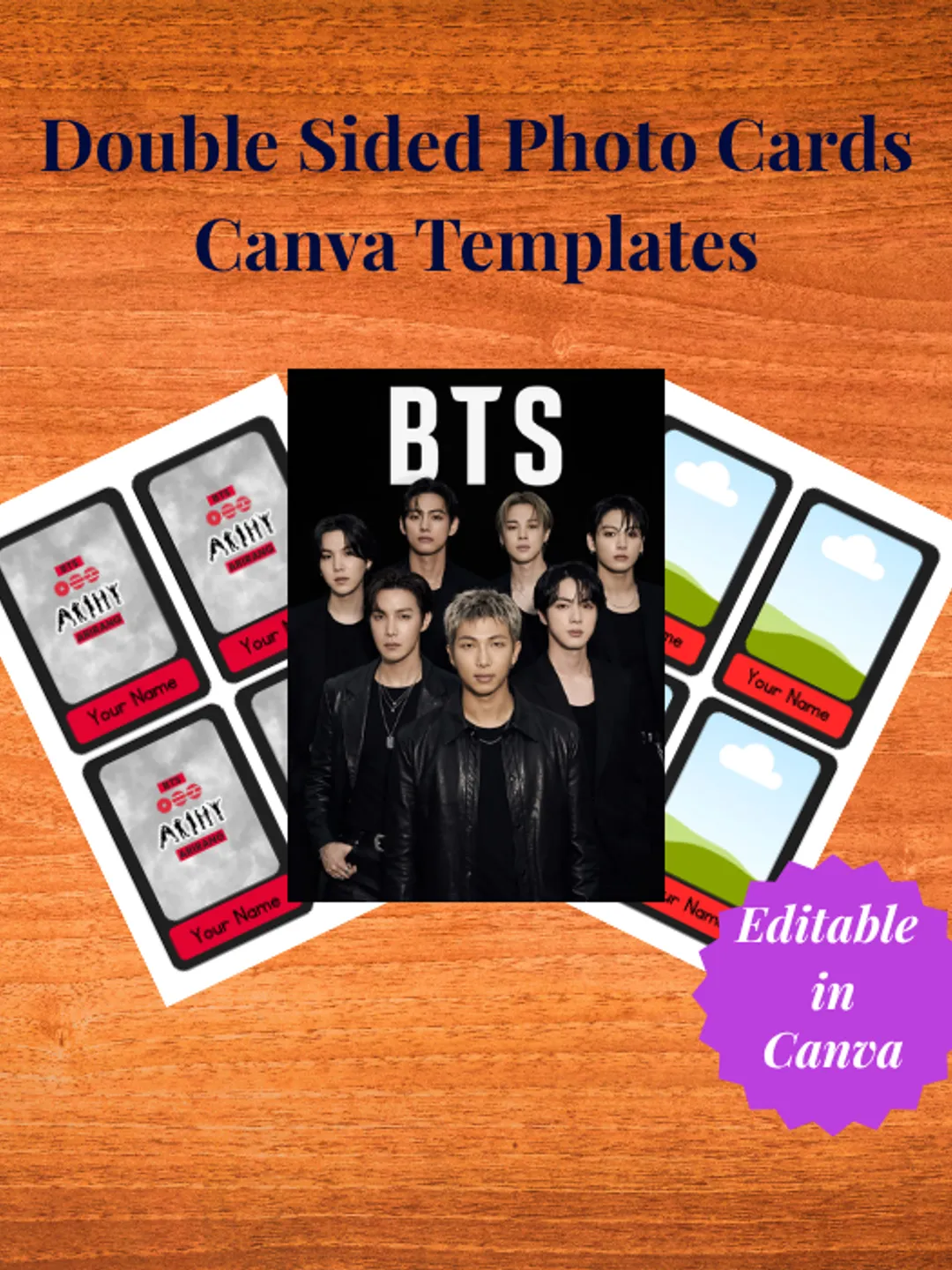 BTS Arirang Photo Cards Template | Editable Canva