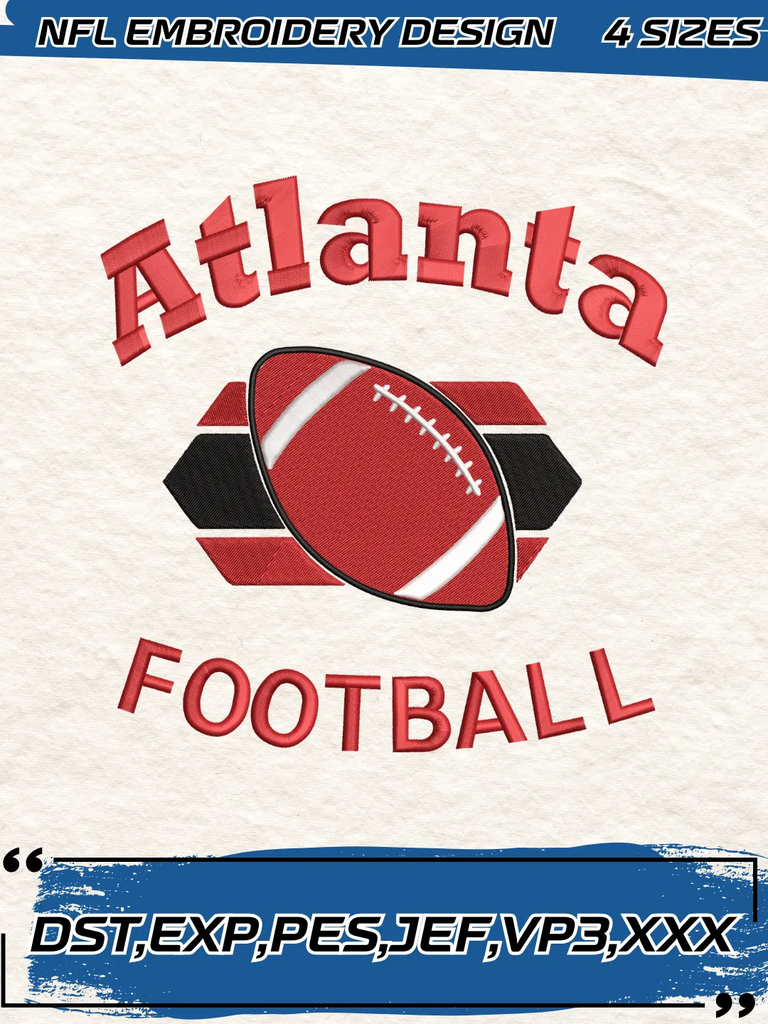 Atlanta Falcons Football Embroidery Design Files, NFL Logos Embroidery ...