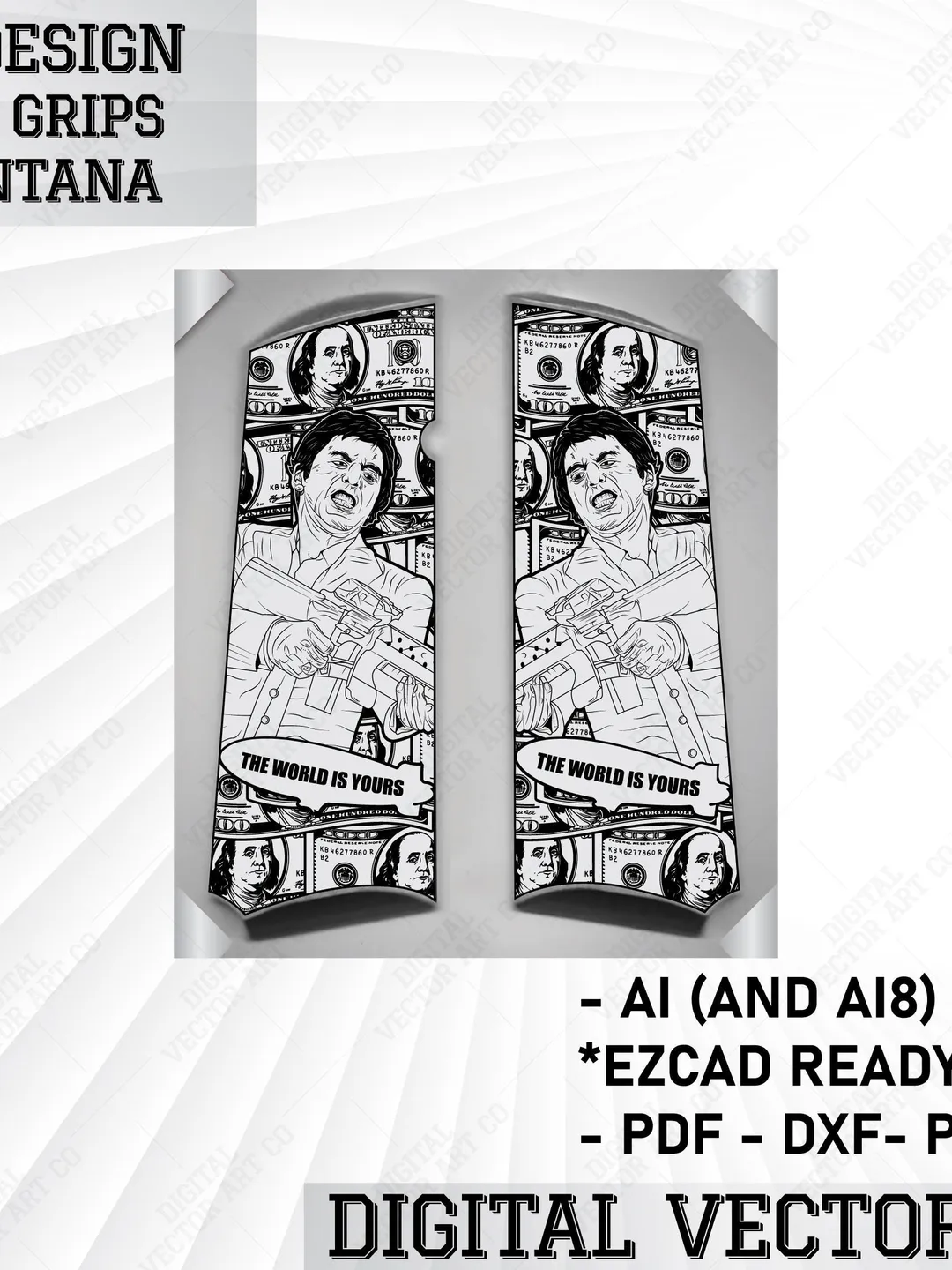 1911 Grips Vector Engraving Design – Montana Style Inspired SVG Vector ...