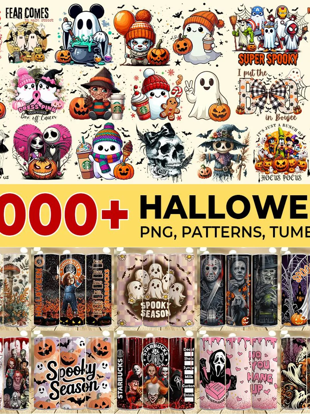 8000+ Halloween Mega Bundle Png, Horror Film Designs, Retro Halloween ...