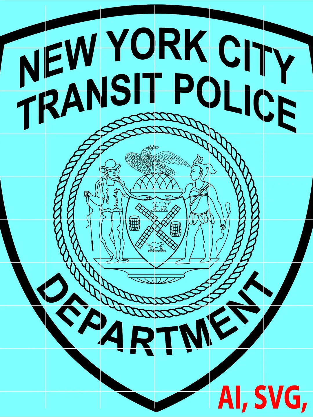 New York City Transit Police Badge, Logo, Seal, Custom, Ai, Vector, SVG ...