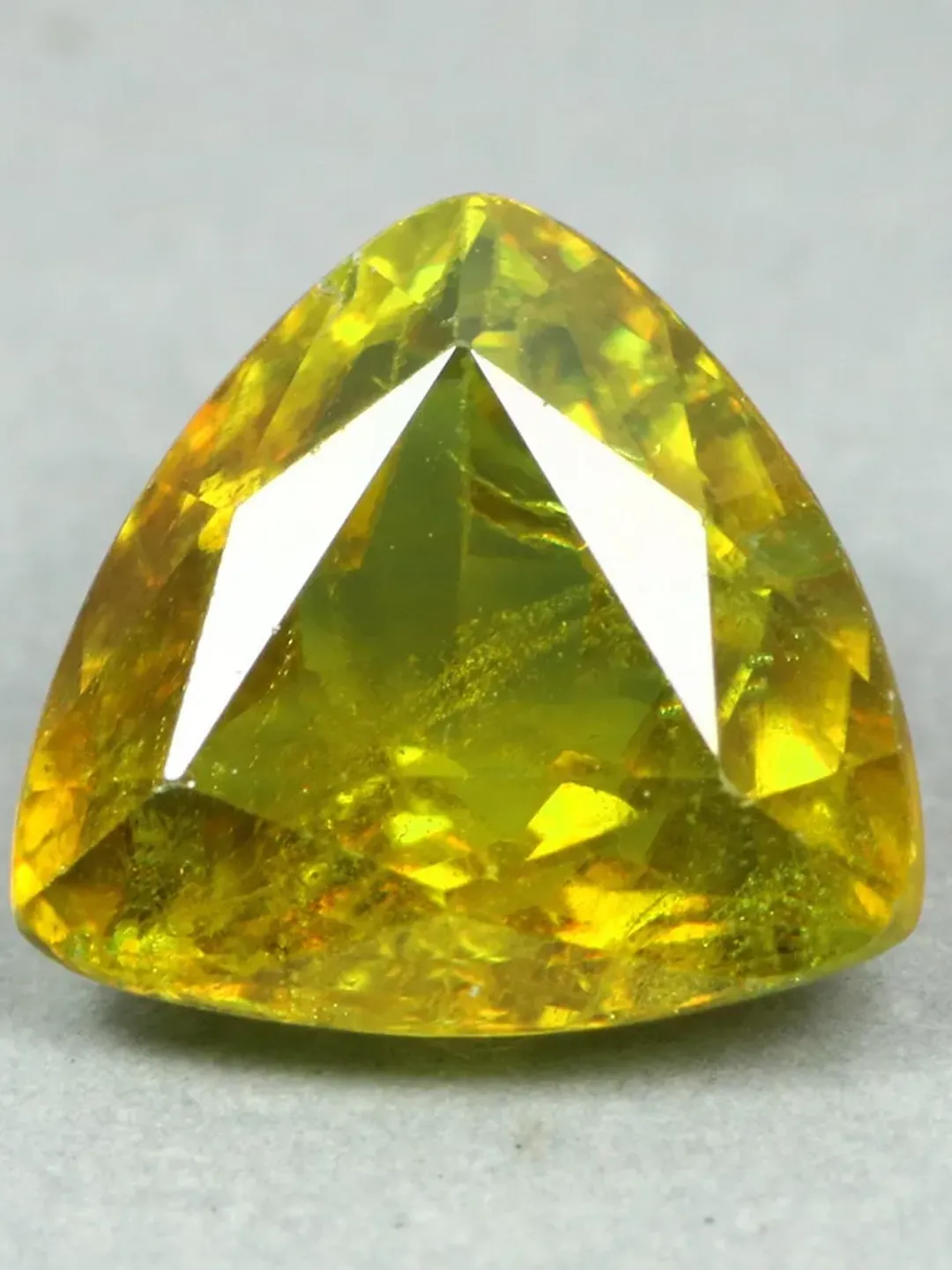 2.32 CT Sparking ! Rare Trillion Cut 100% Natural Greenish Yellow ...