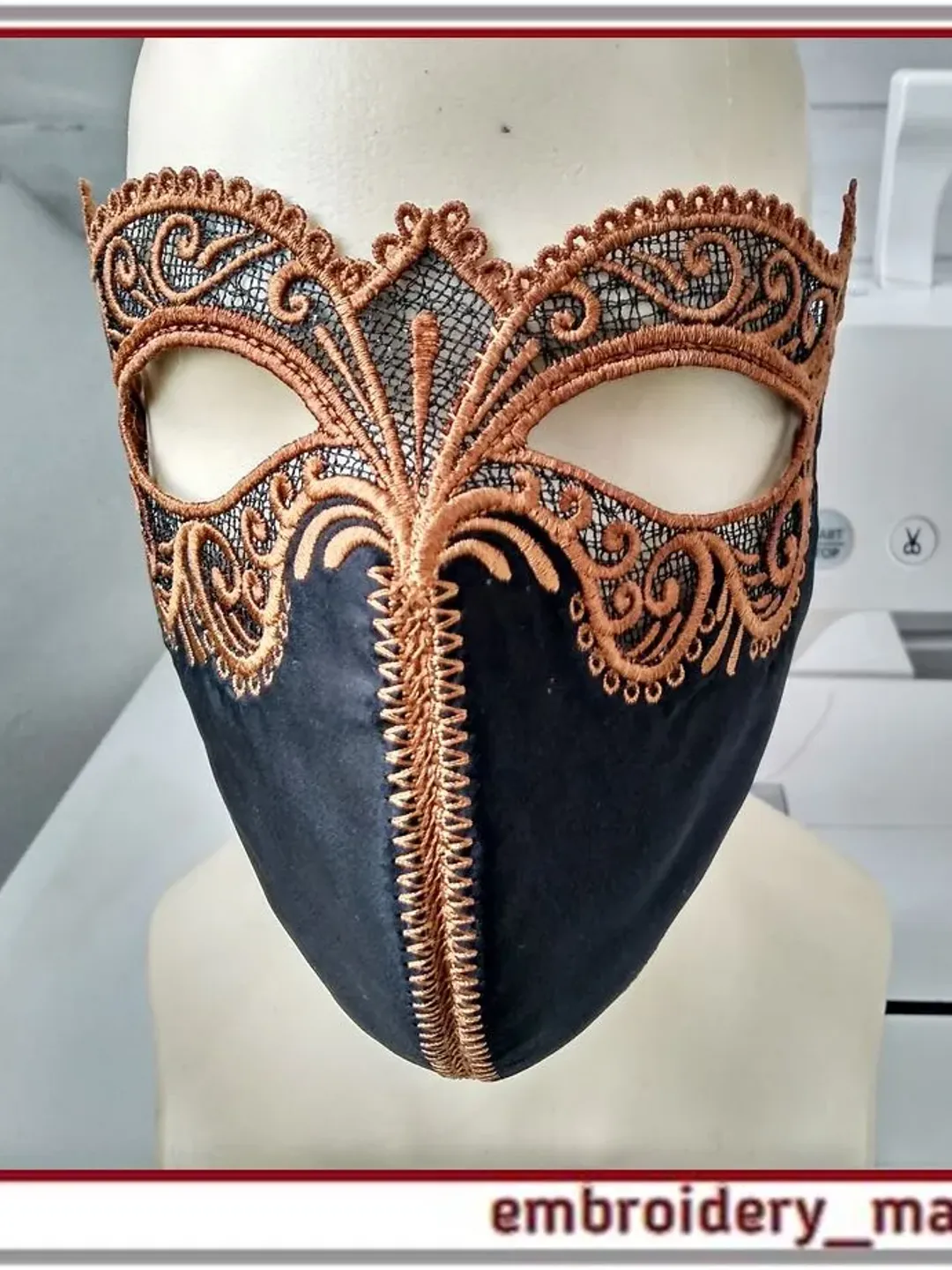 Venetian carnival FSL lace mask along with a protective one 2 parts