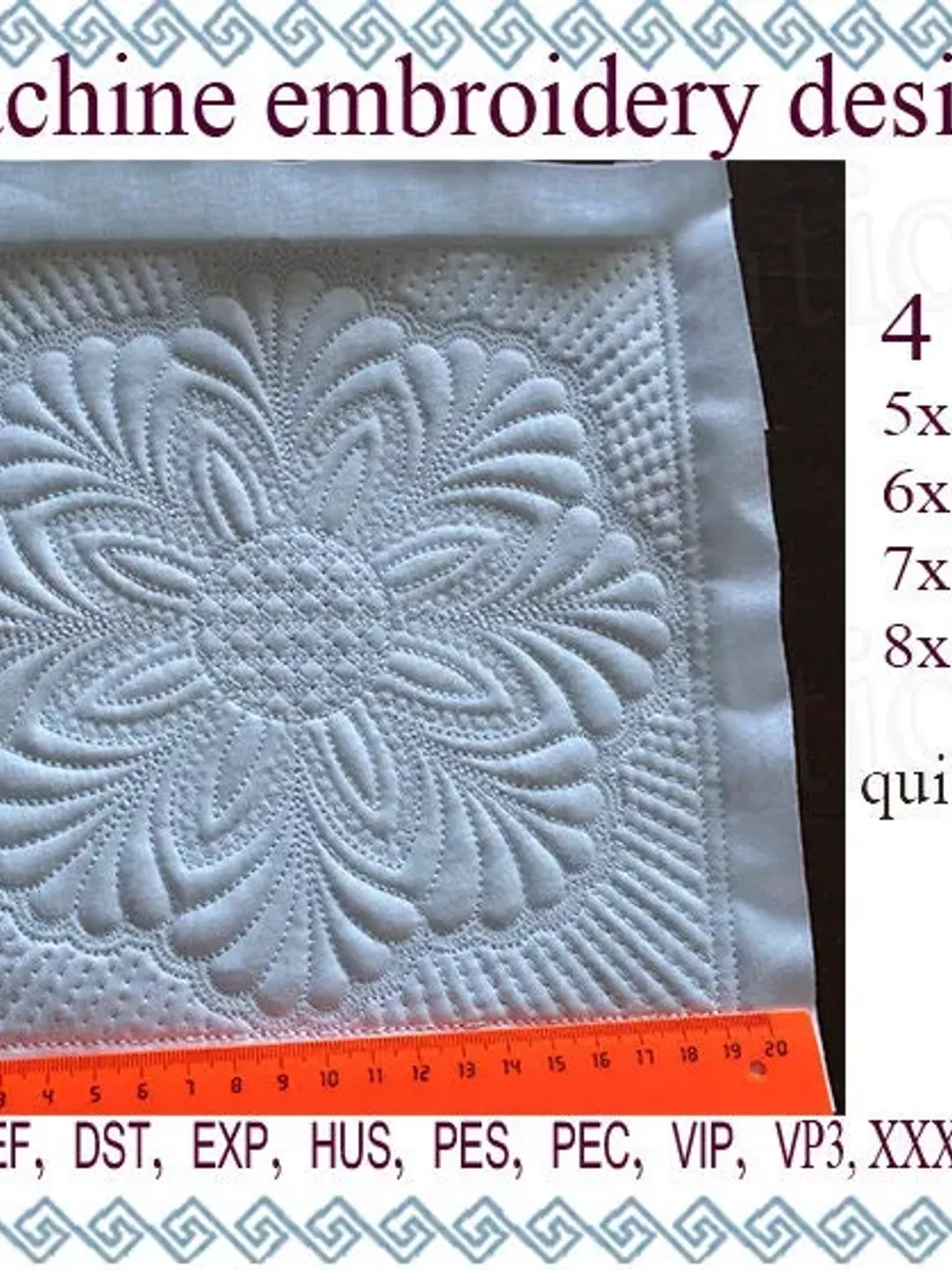 Quilt block 18 machine embroidery designs, Instant download