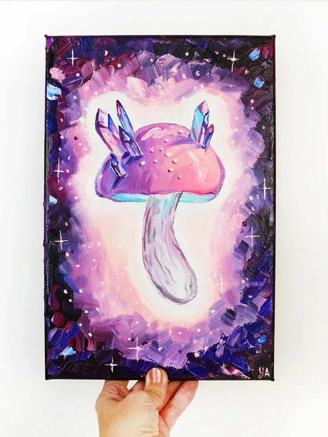 Mushroom paintings fly agaric wall art set of 2