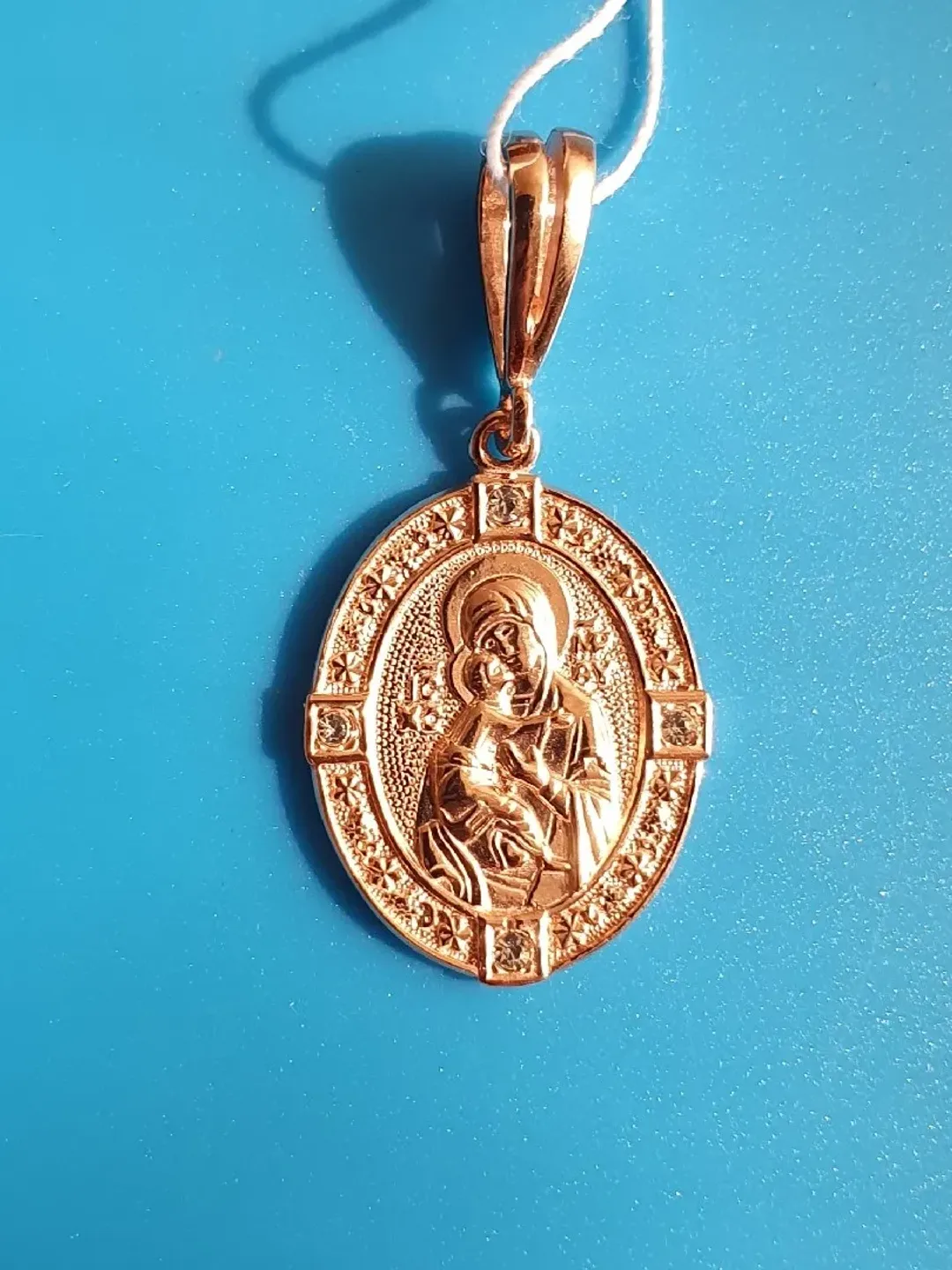 Vladimir Mother of God Christian pendant Necklace plated with rose gold ...