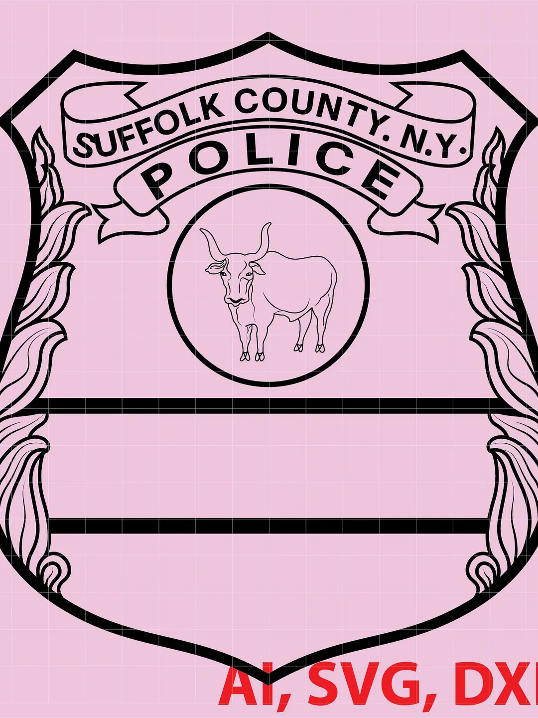 New York Suffolk County Police Badge, Logo, Seal, Custom, Ai, Vector ...