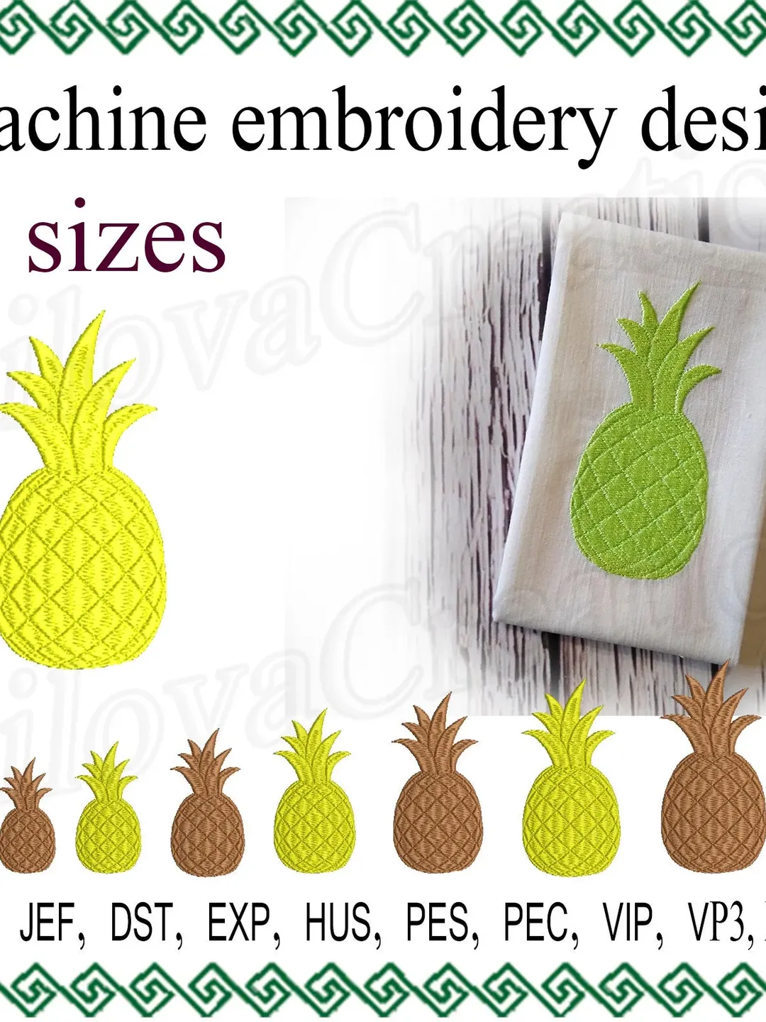 Pineapple embroidery designs fruit machine embroidery design fill ...