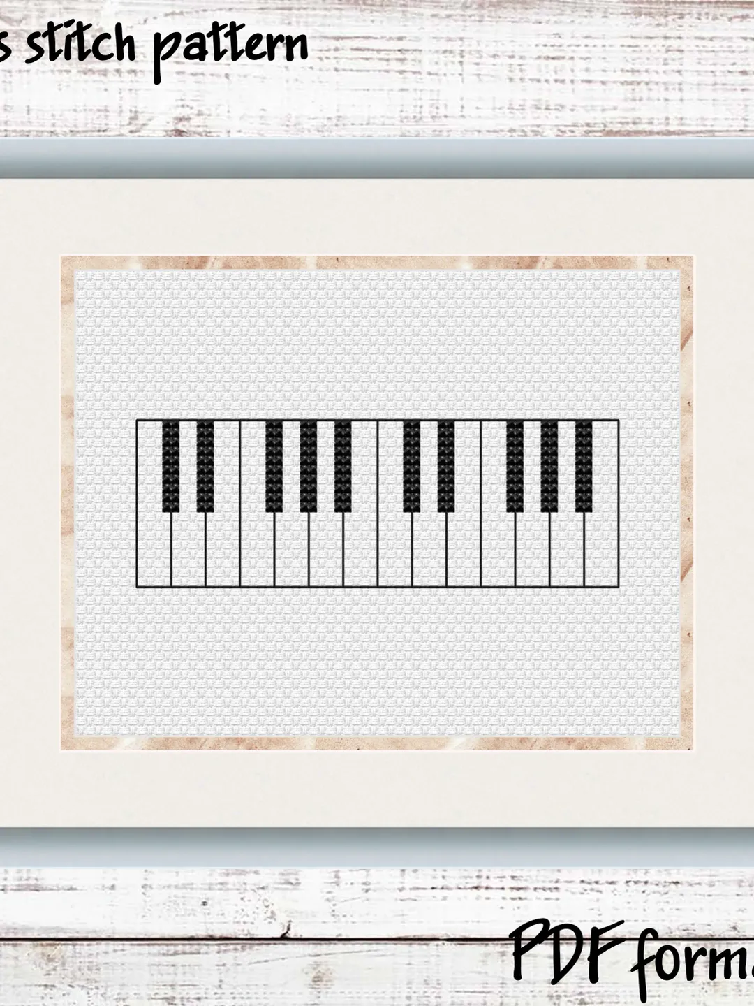 Keyboard Cross Stitch Pattern, Modern Xstitch, Music Cross Stitch, Easy ...