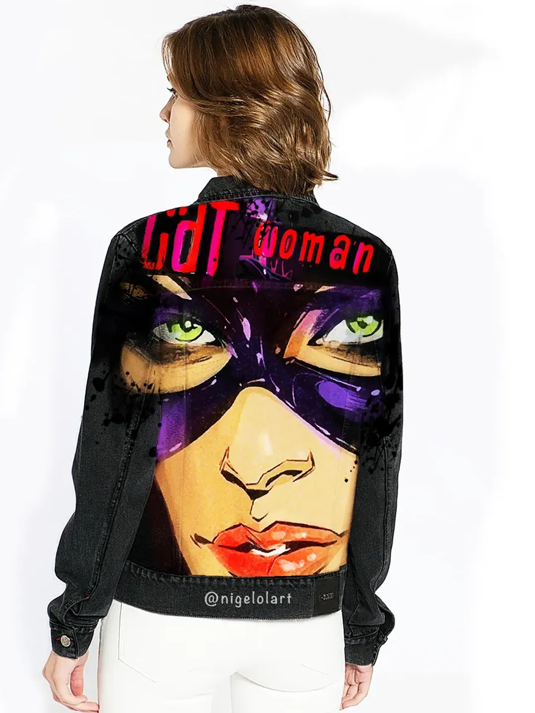 Catwoman Comic Batman Marvel Painted denim jacket Gift idea dc Custom ...
