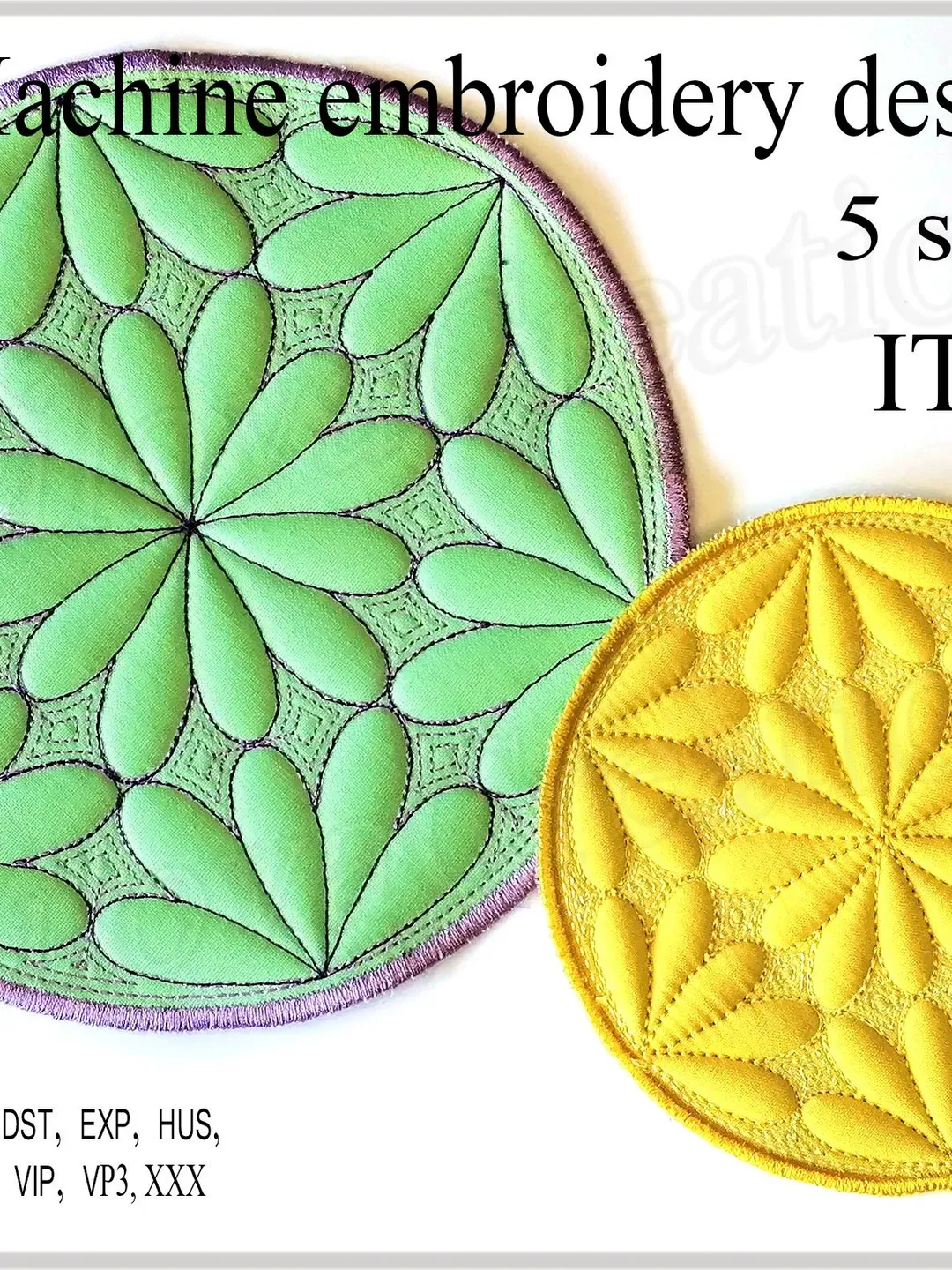 Mug rug embroidery designs In the hoop coasters ITH quilting design ...