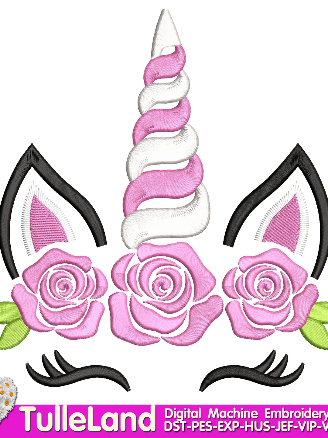 Floral Magic Unicorn Horn Face Crown Princess Valentine Unicorn with ...
