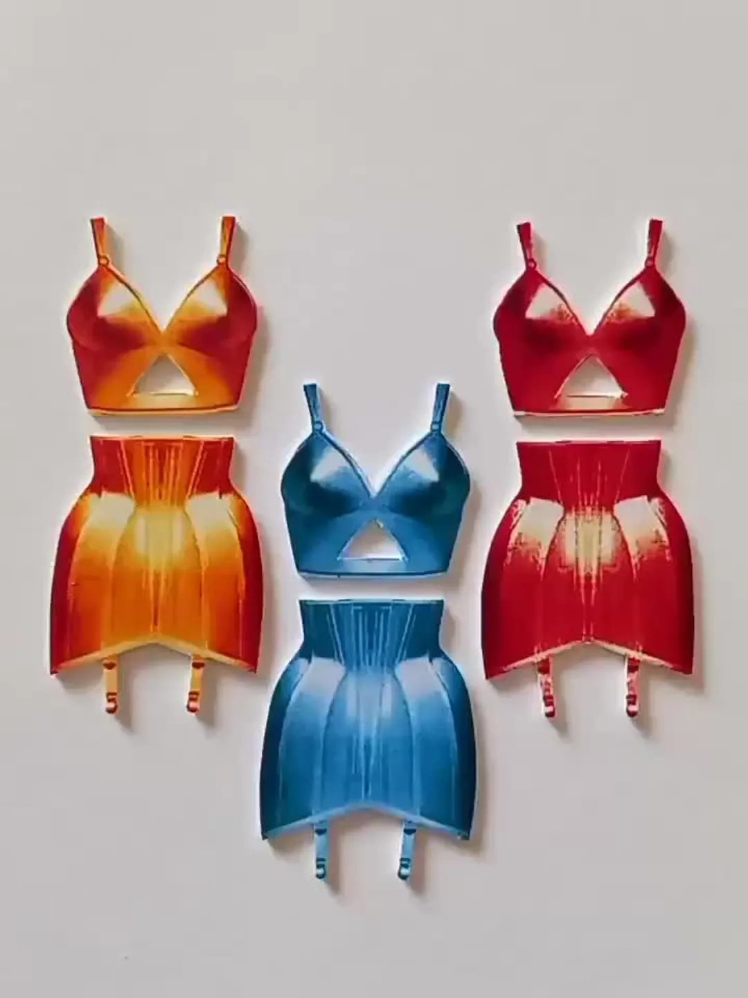 Bettie's Brassiere & Girdles Set Red - Retro Lingerie - Vintage Sleaze ...
