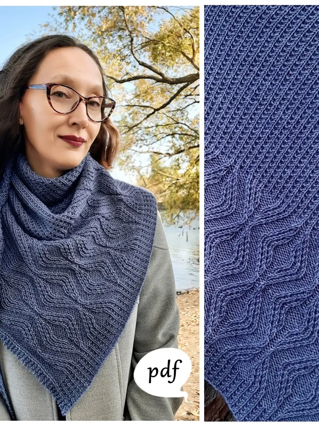 Cosy Asymmetrical Shawl Knitting Pattern Knit textured shawl to your ...