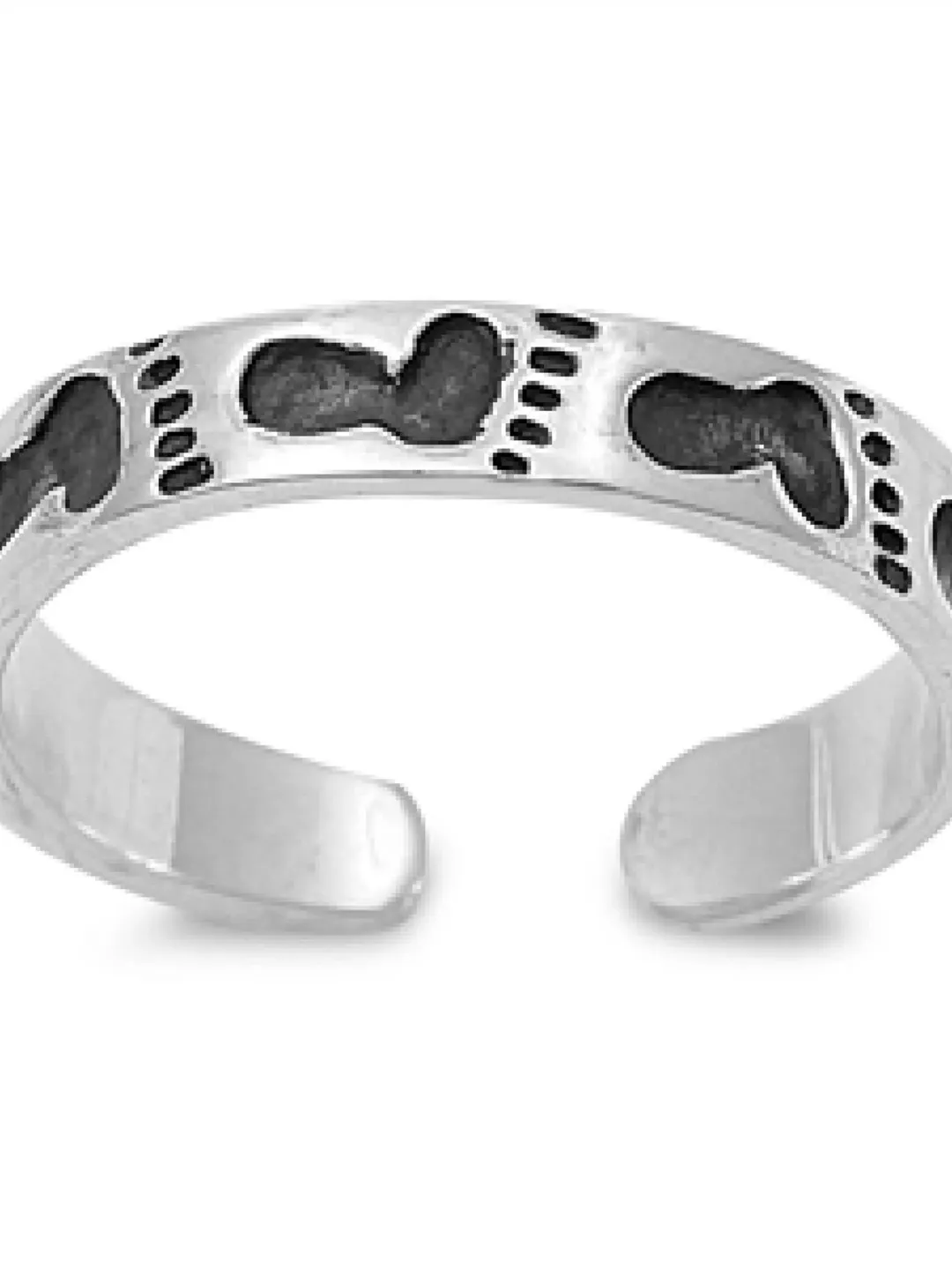 Sterling silver footprints adjustable toe ring · Women's and Girl's ...