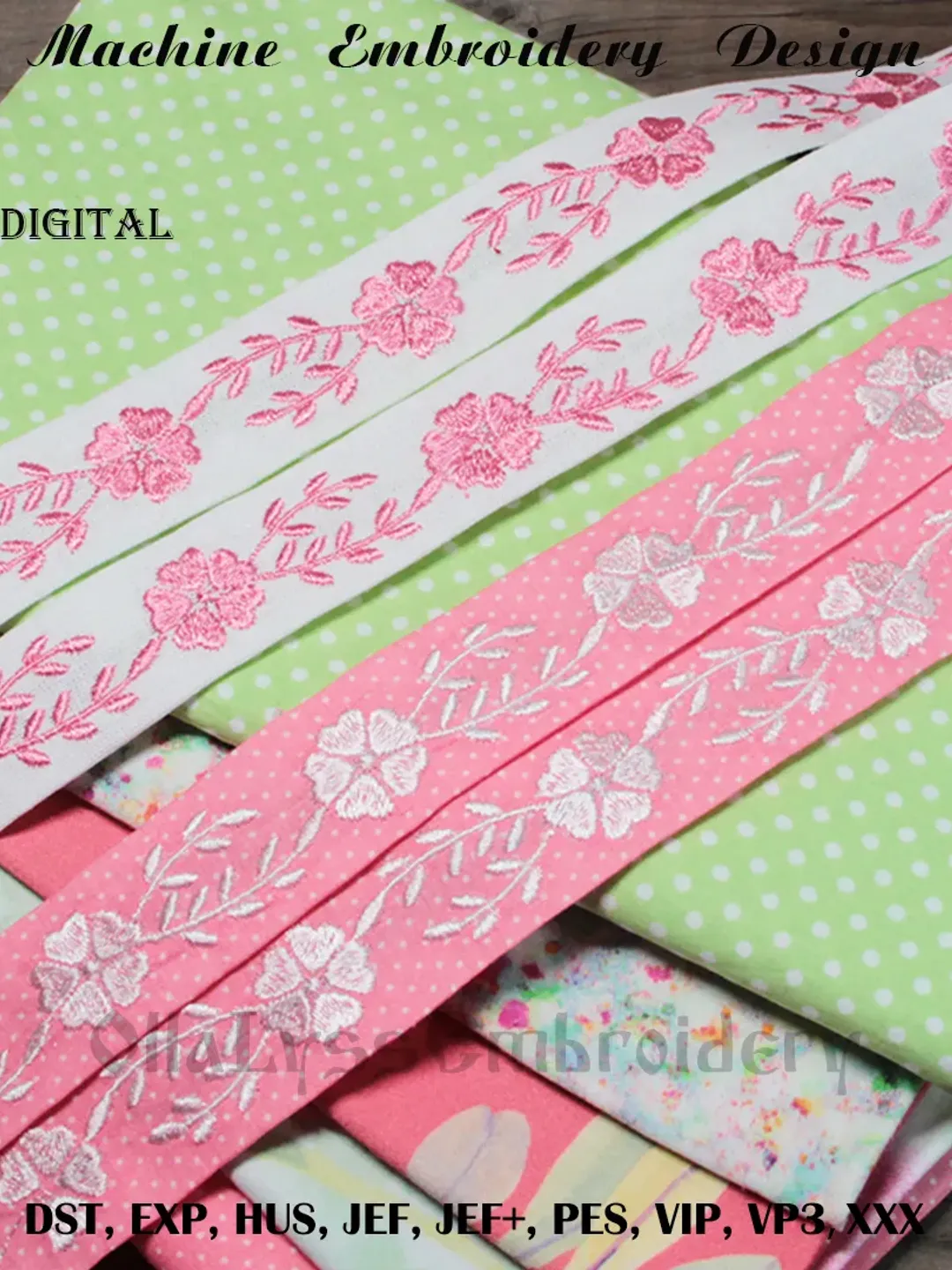 Elegant ornamental border free embroidery design