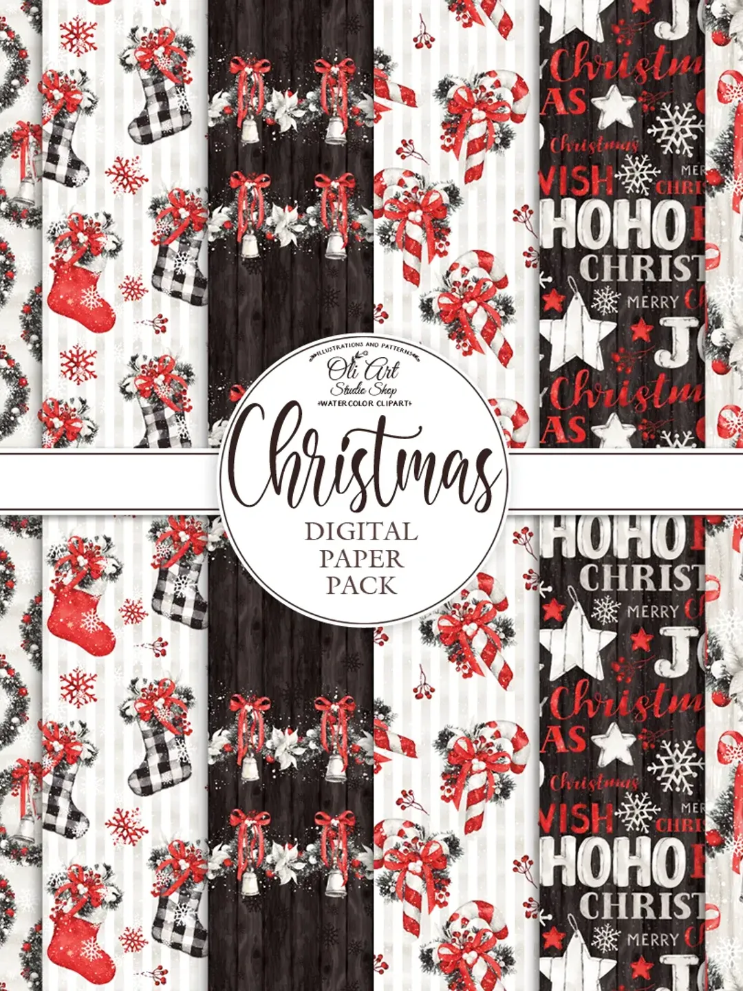 Download Seamless Patterns. Christmas Digital Paper Pack. Xmas. Winter ...