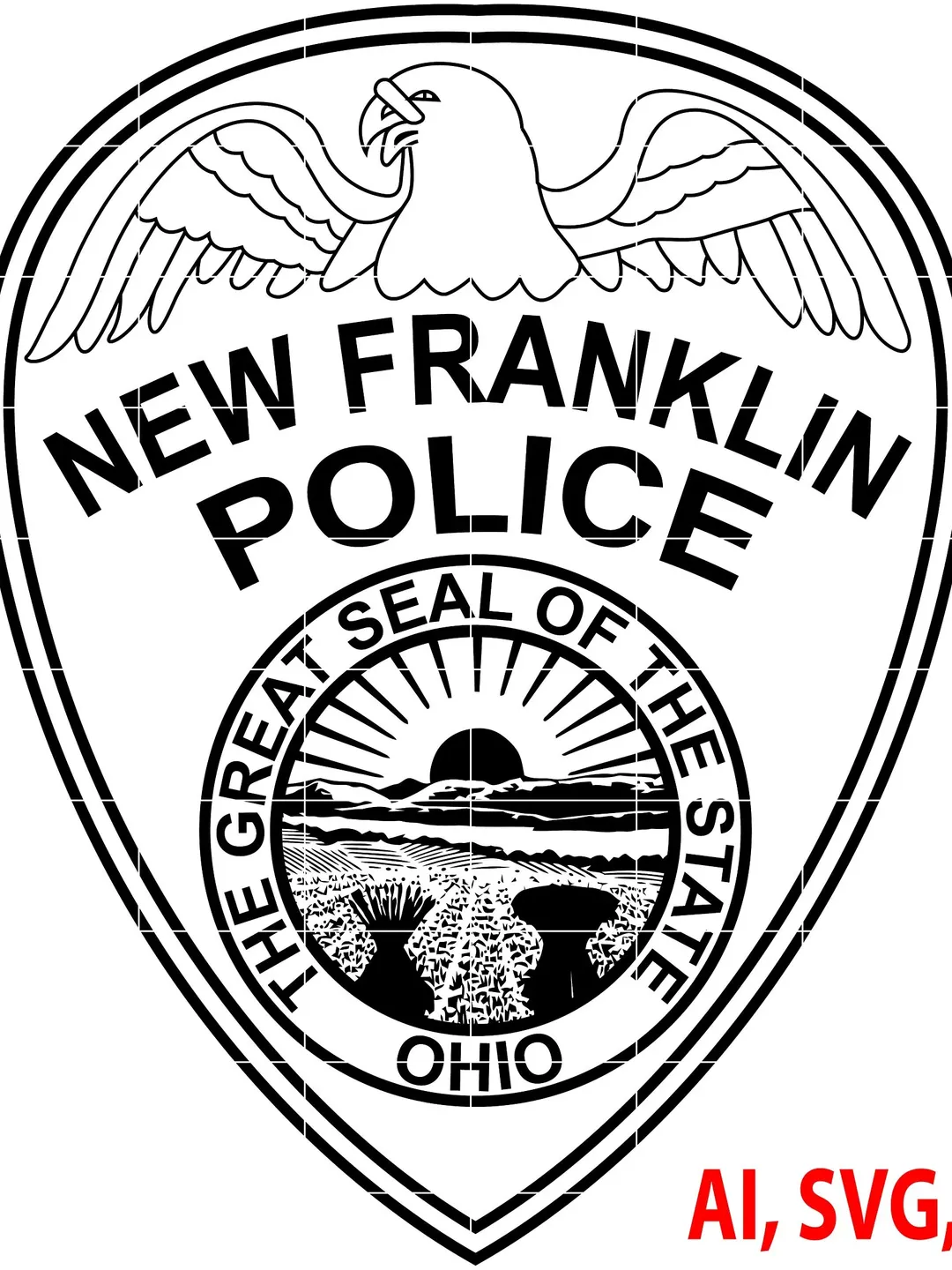 Police Badge, New franklin Police Badge, Logo, Seal, Custom, Ai, Vector ...