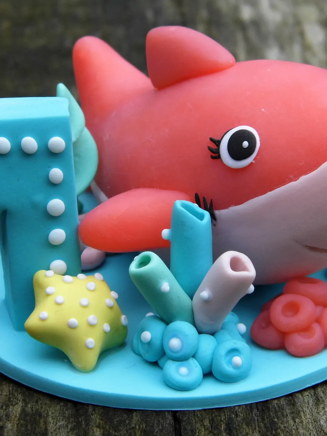 1st Birthday Cake Topper Figurine, Birthday Cake Topper Shark, Shark ...