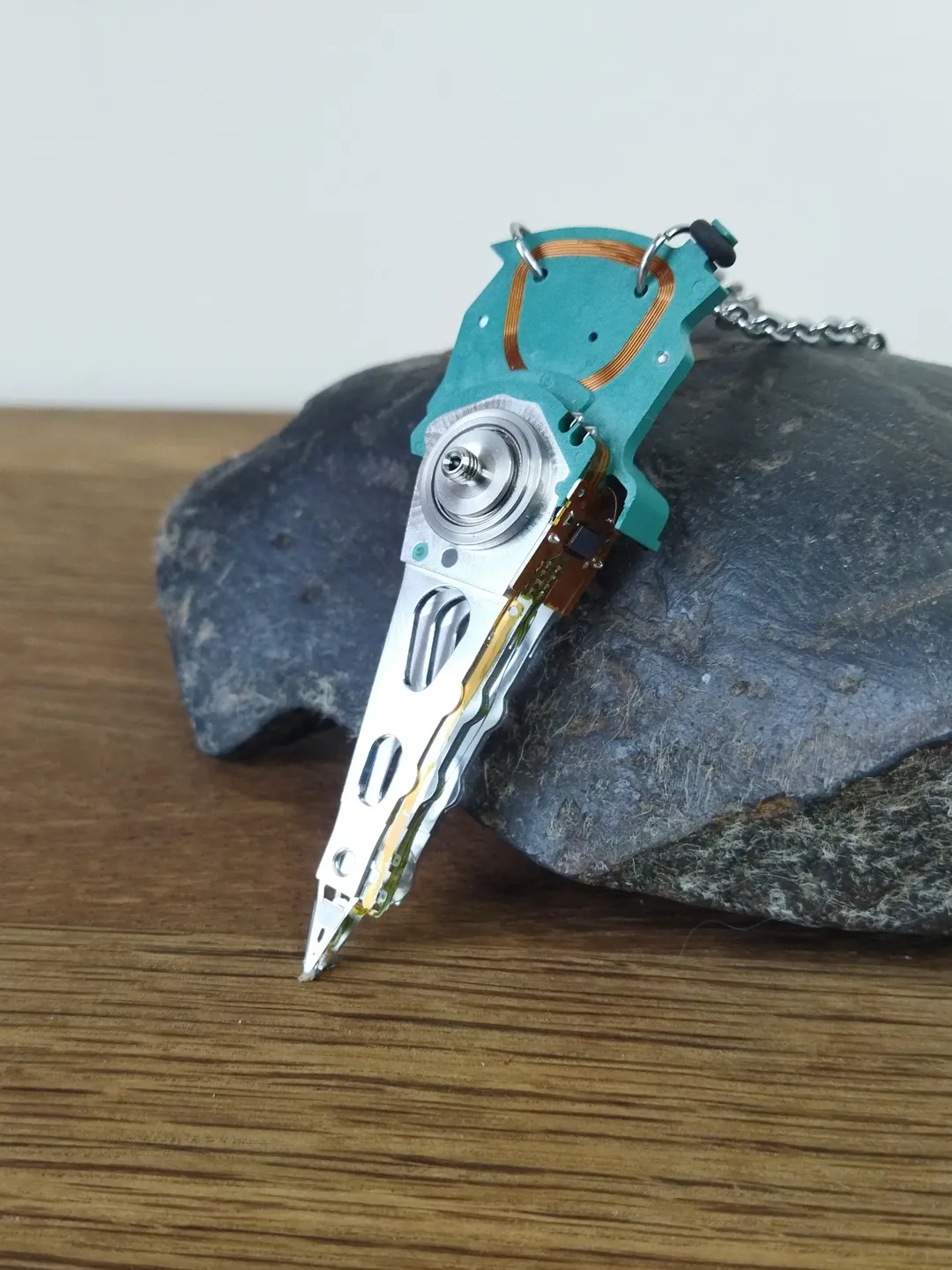 Cyberpunk necklace OOAK Cybertech pendant with chain Computer science ...