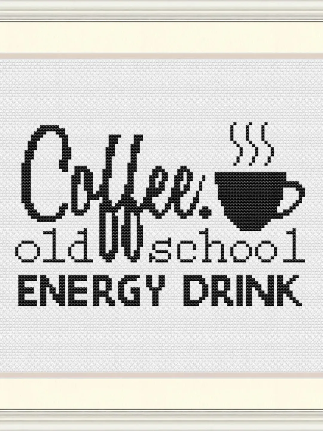 Coffee. Old school energy drink. Coffee Cross Stitch Pattern Modern ...