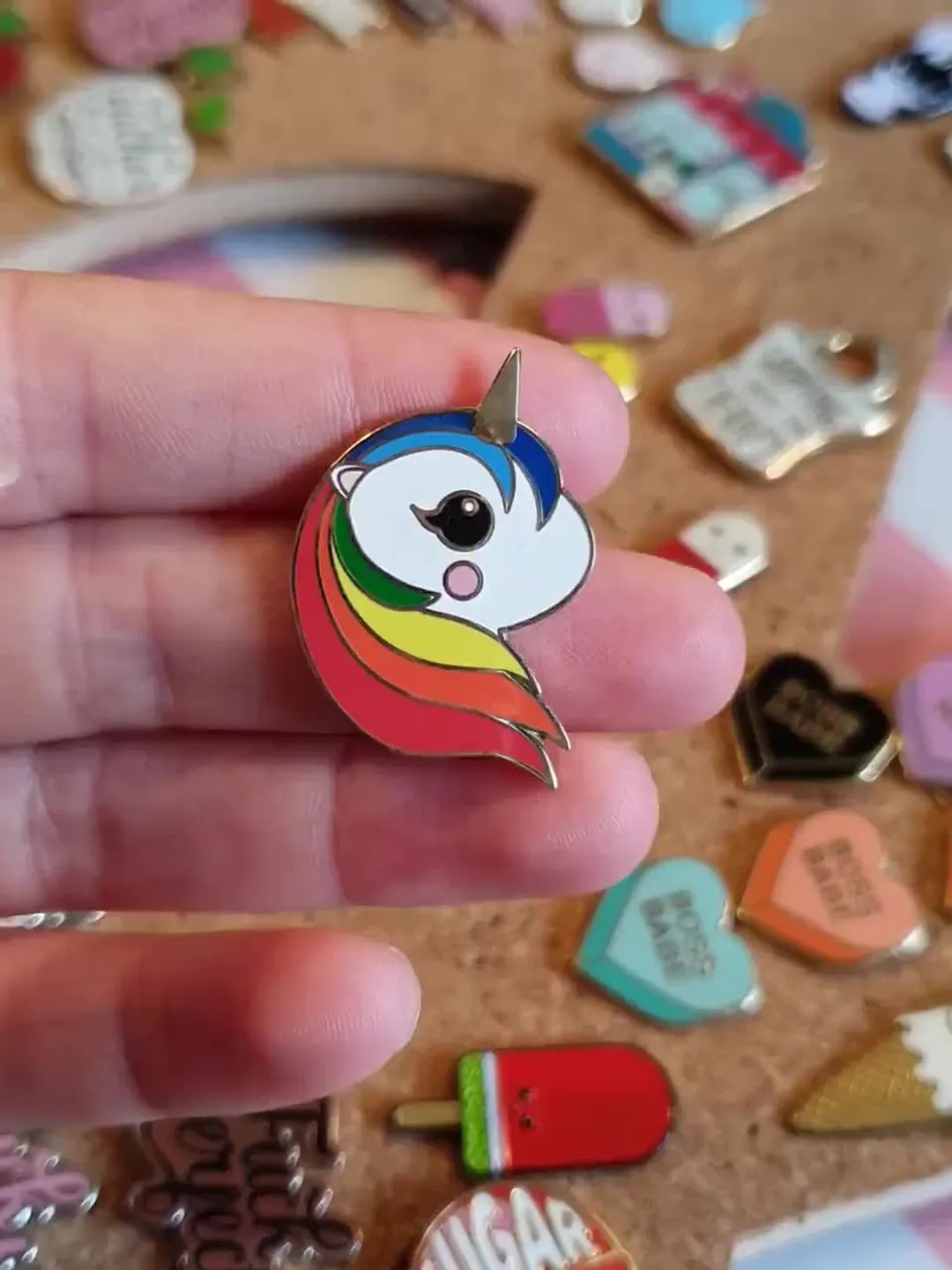 Unicorn lapel pin rainbow enamel pin badge is a cute kawaii rainbow ...