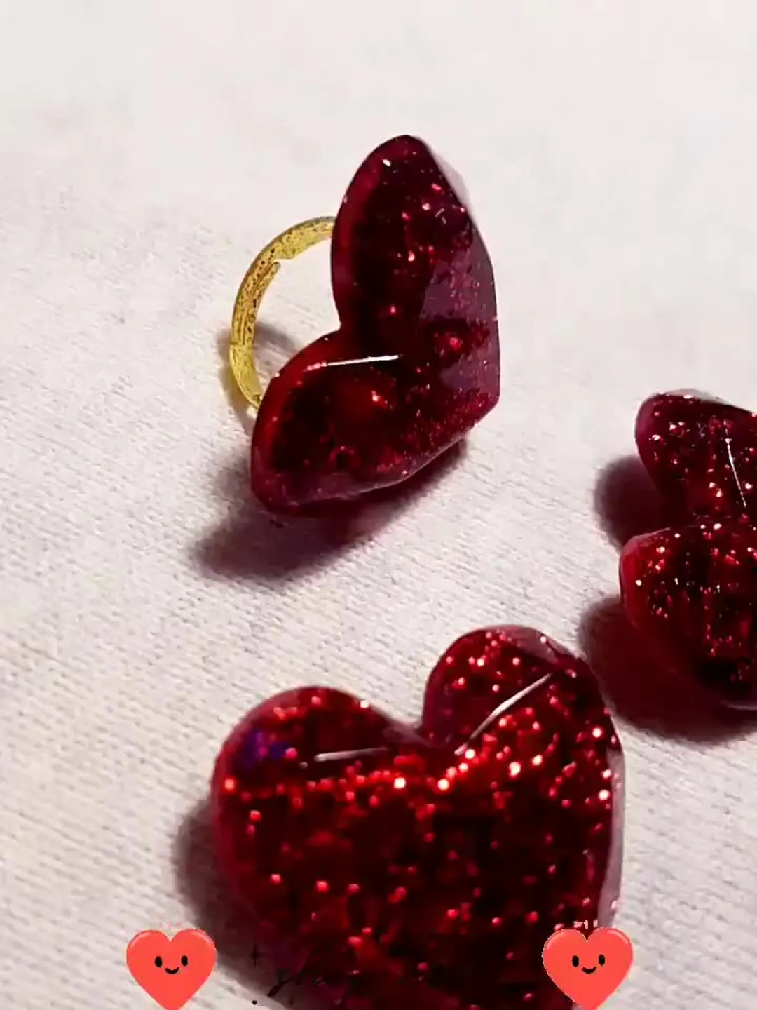 Lucite Heart Facet Red - Brooch - Red Glitter Heart Brooch - Valentines ...