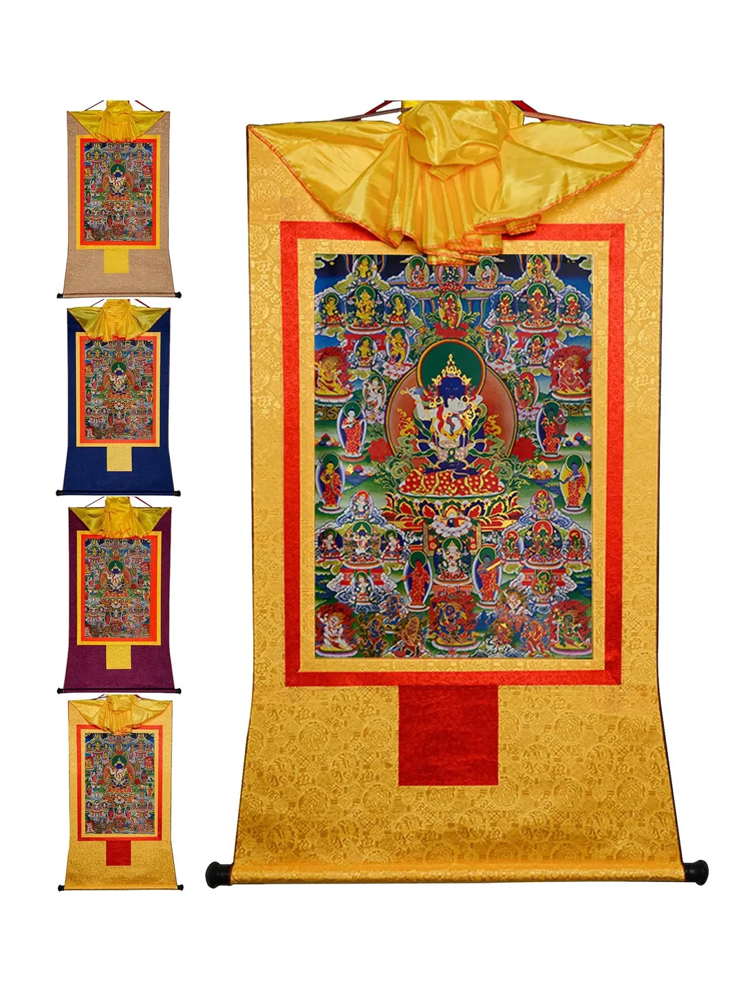Bardo Thodol Thangka Brocade,42 Silent Deities of the Bardo,Tibetan ...
