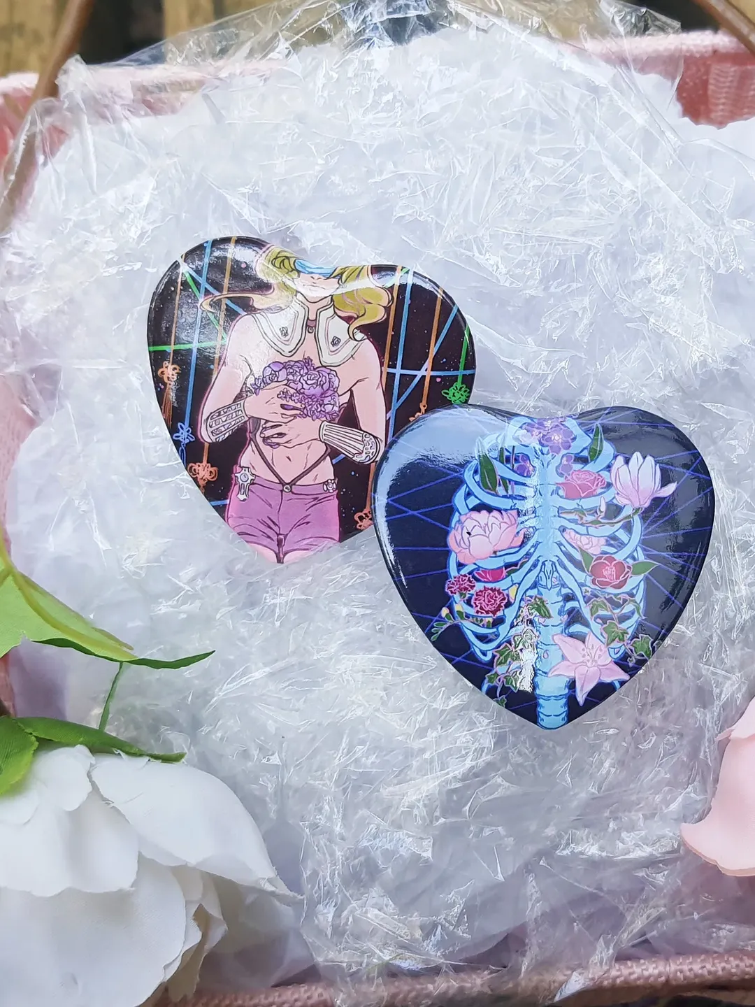 Button Heart Shaped | Carpe Diem Memento Mori | Badge | Decora | Gothic ...