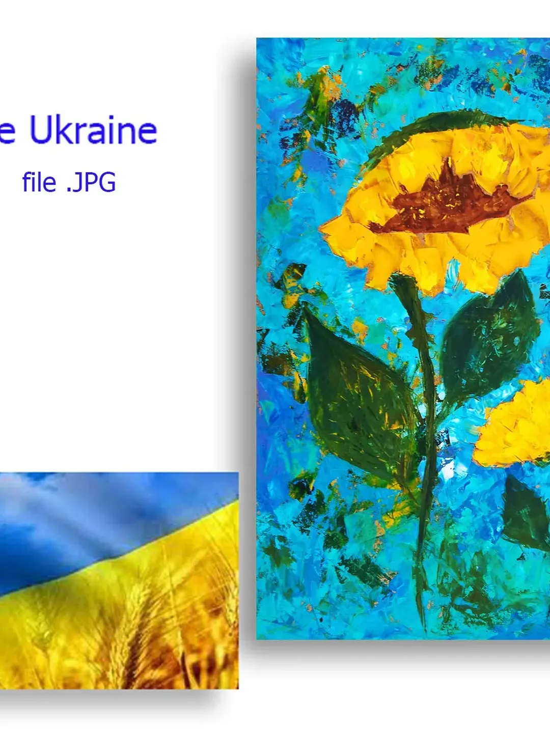 Sunflower’s flower painting Ukrainian art Ukraine digital download ...