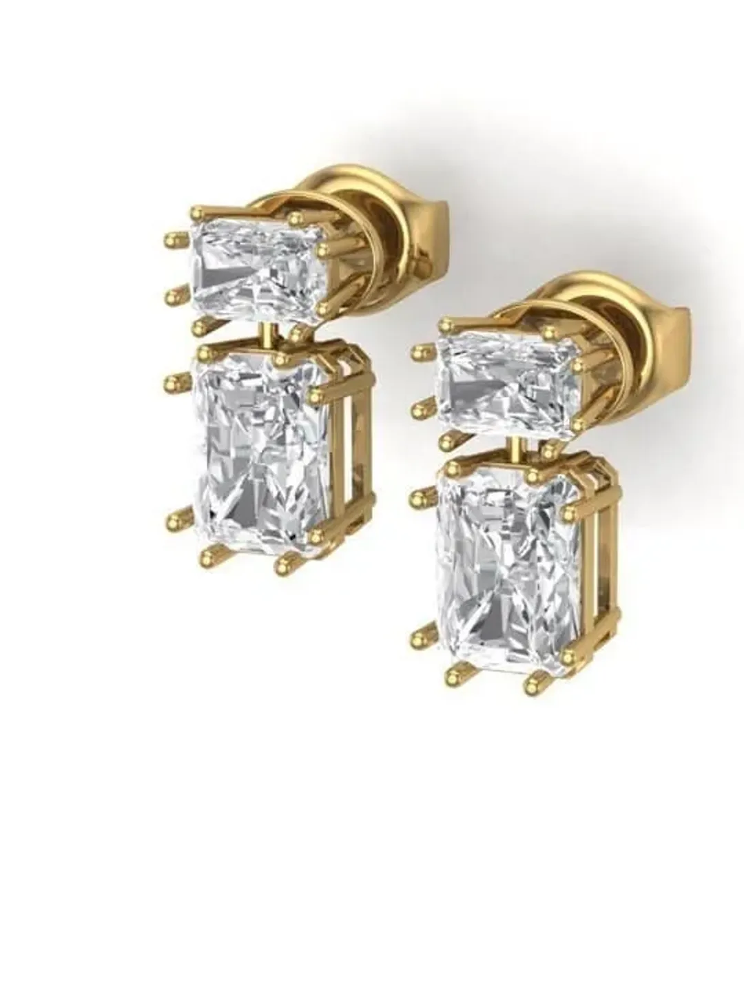 RADIANT CUT EARRINGS | 5 Carat Moissanite Cut Diamond Stud Earrings ...