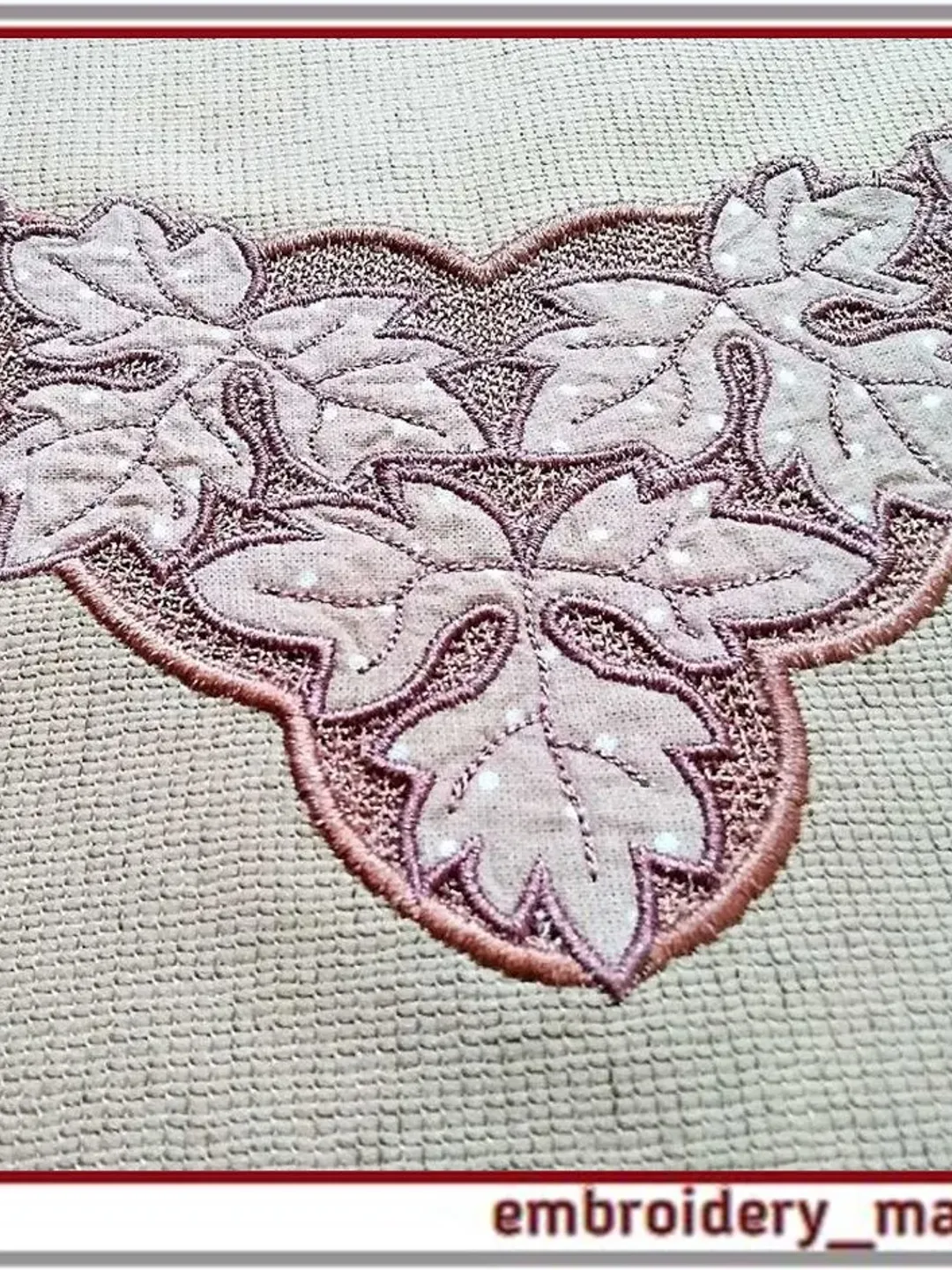 In the hoop FSL and applique grape leaves embroidery design