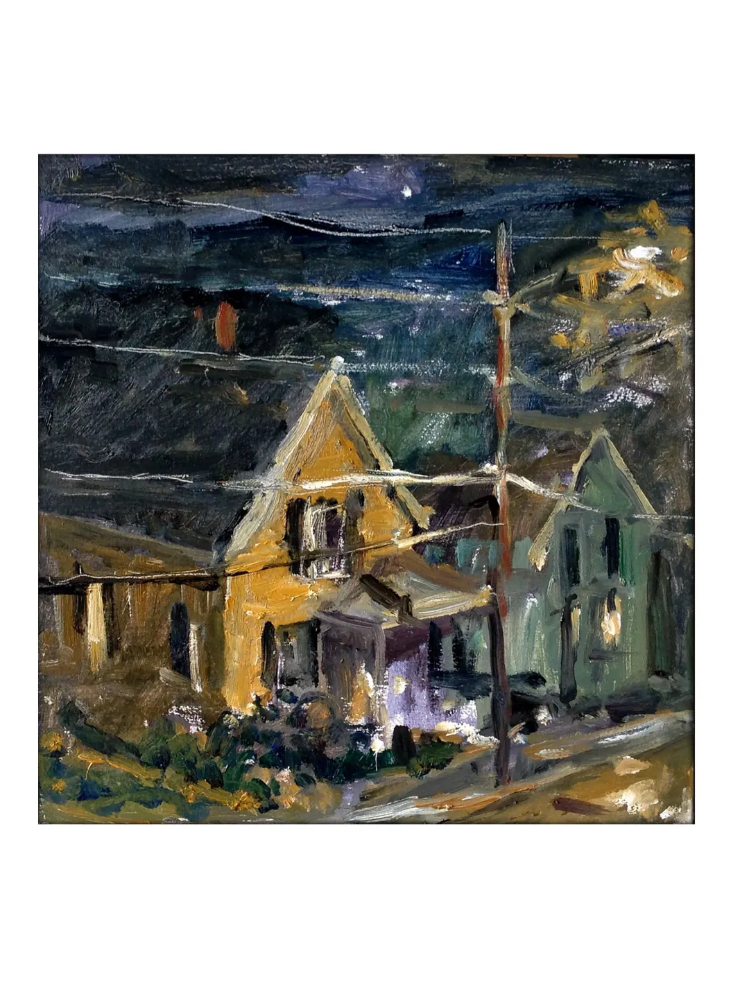 Original Night Scene Painting - Summer Nocturne - 10x10 Oil on Panel ...
