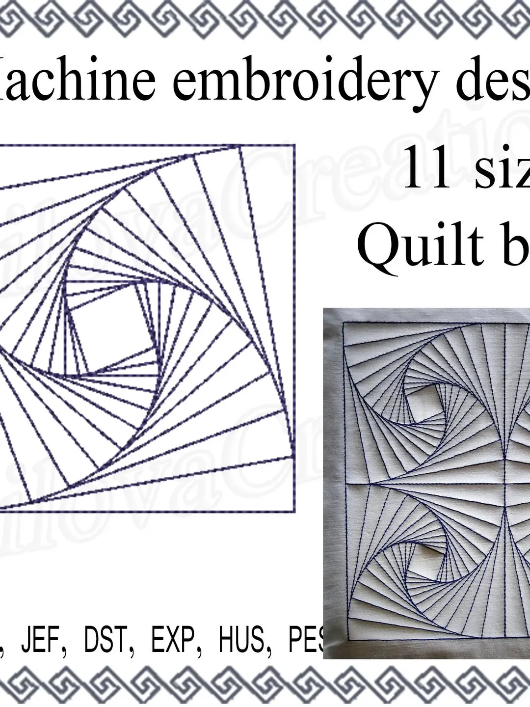 Machine embroidery designs Quilt block embroidery blanket