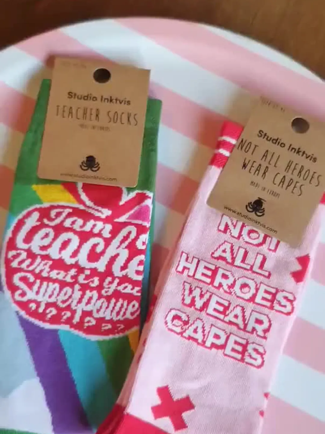 TEACHER socks with cute rainbows. Teacher socks gift idea. Great as ...