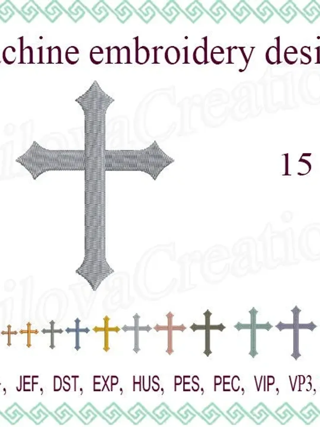 Cross embroidery design, Cross machine embroidery design, Machine cross ...