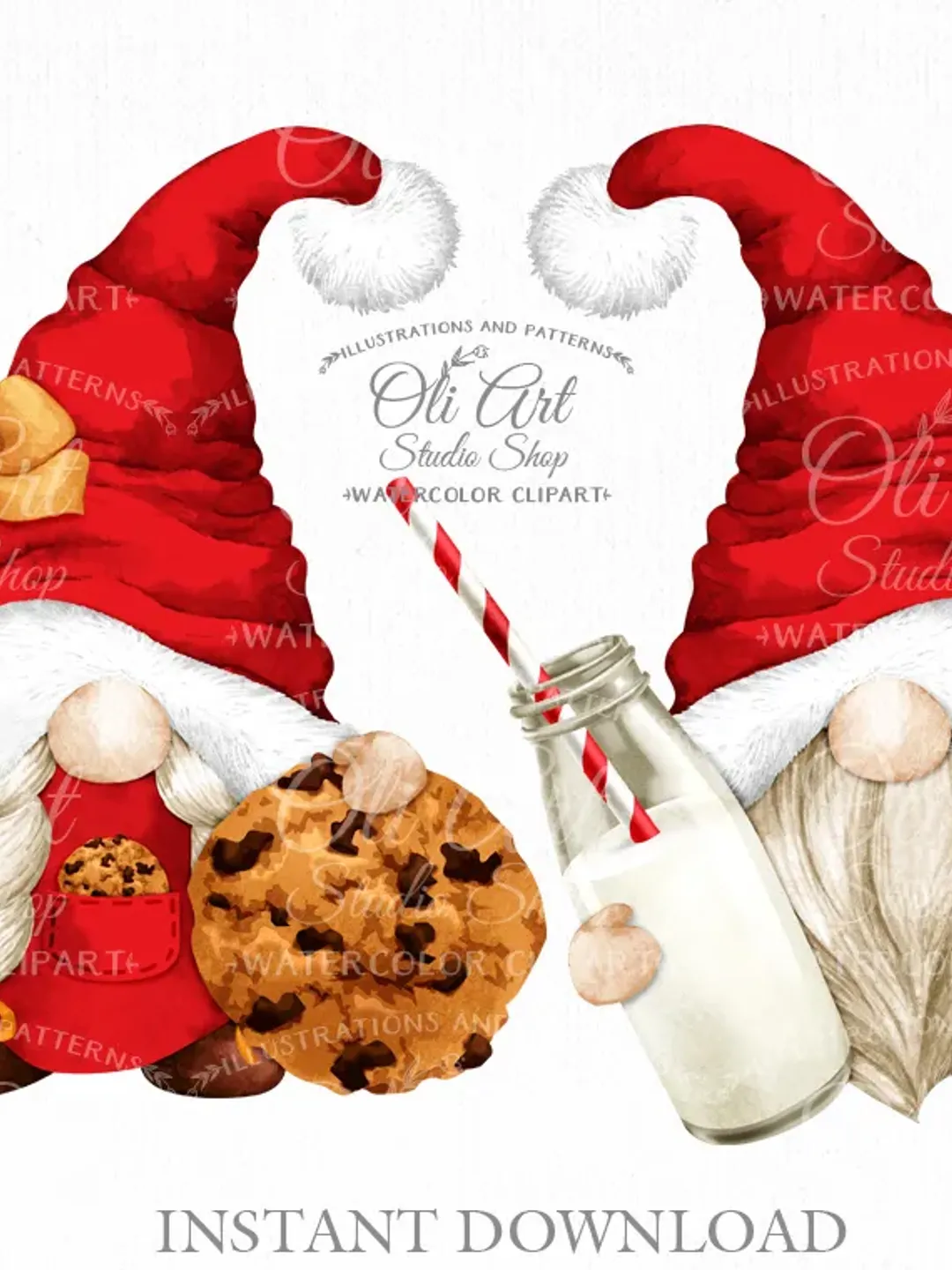 Christmas Digital Clipart. Mr. Mrs. Claus gnomes. Christmas gnome ...